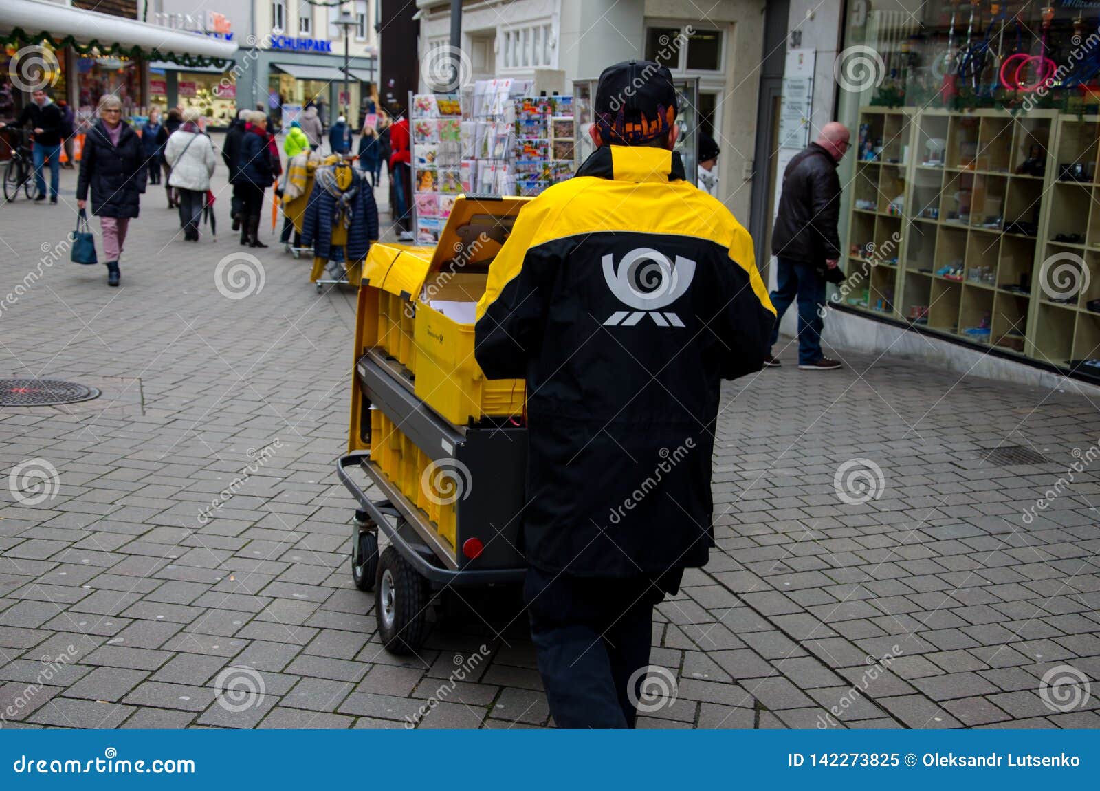 Soest, Germany - December 12, 2018: Deutsche Post Postman Editorial ...