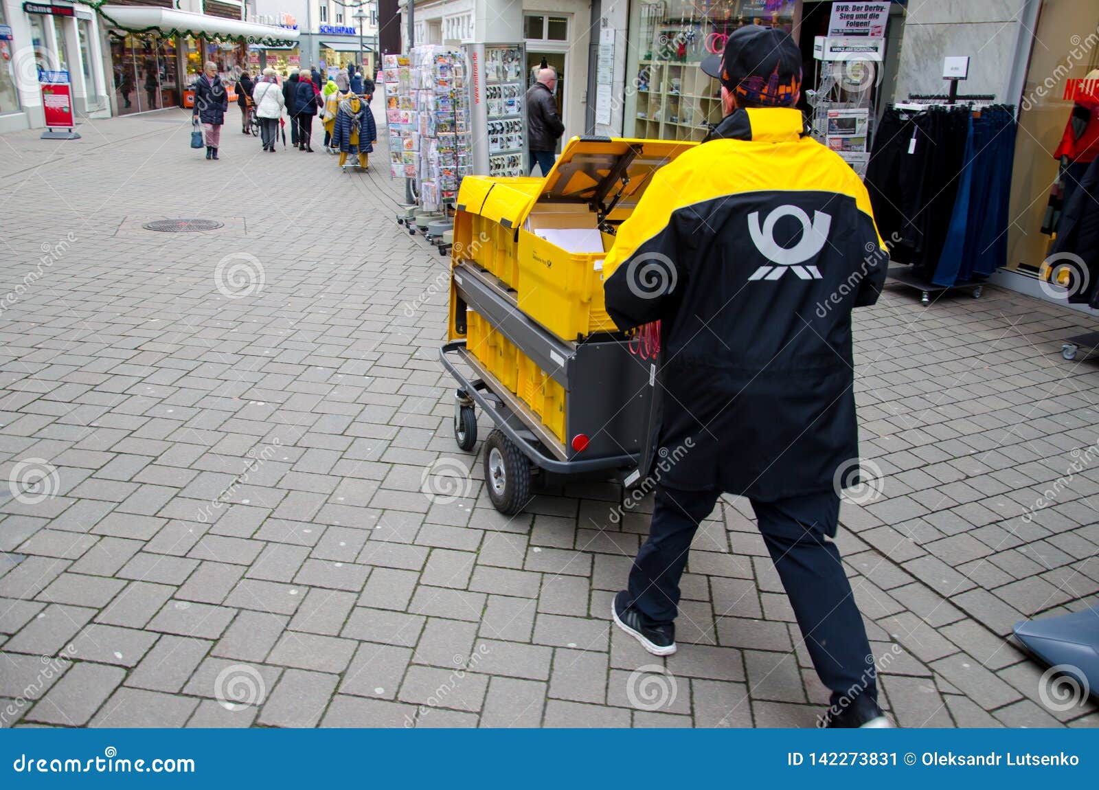 Soest, Germany - December 12, 2018: Deutsche Post Postman Editorial ...