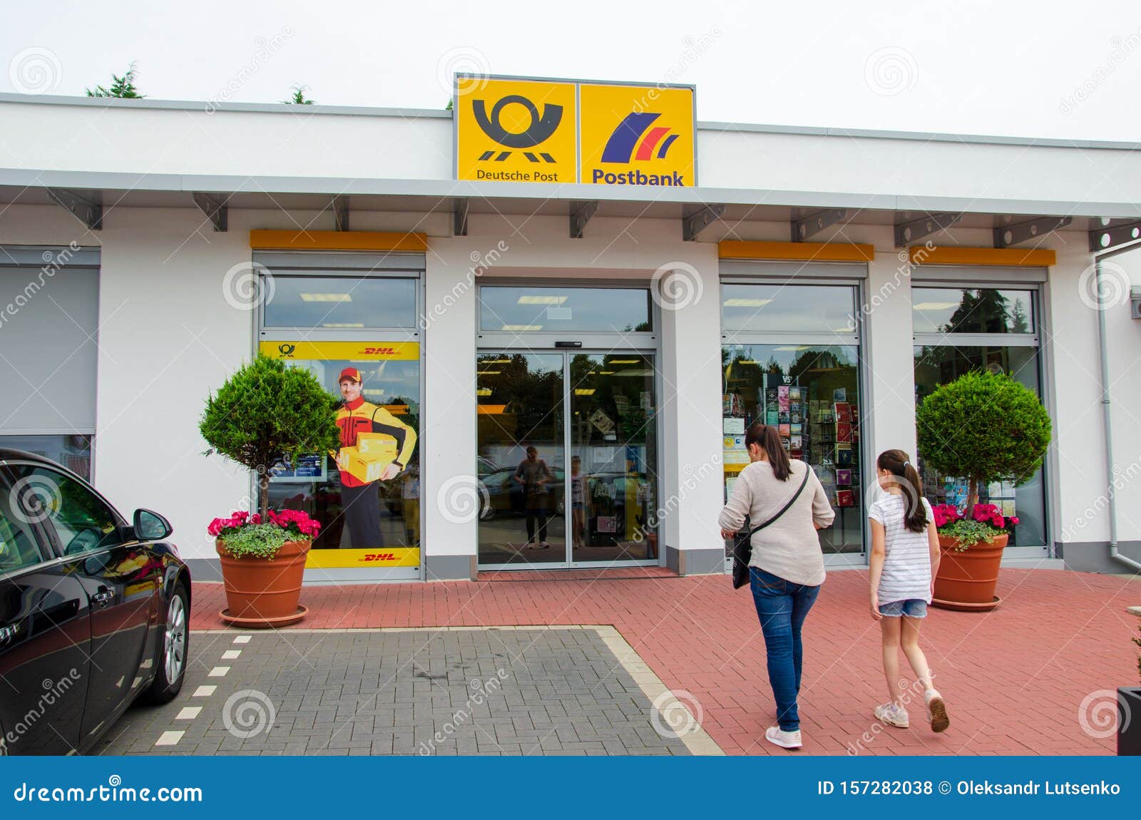 Soest, Germany - July 22, 2019: Deutsche Post and Postbank Branch ...