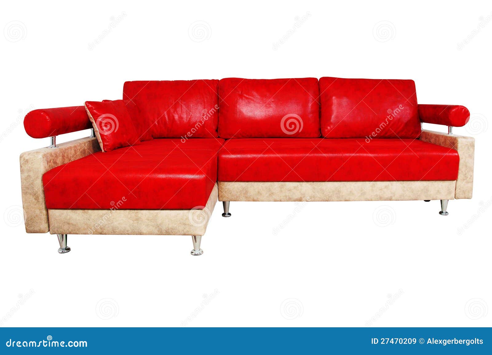 Sofá Rojo Muy Agradable Aislado En Blanco Imagen de archivo - Imagen de ...