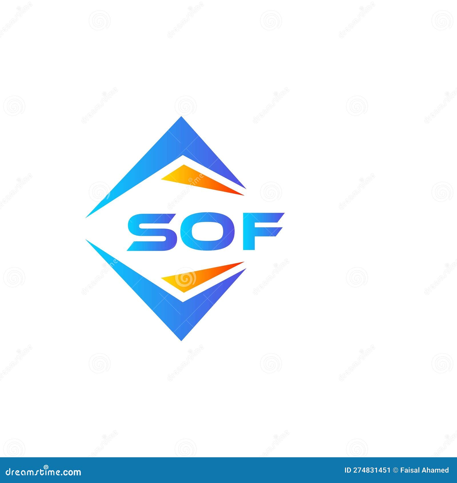SOF Abstract Technology Logo Design on White Background. SOF Creative Initials Letter Logo ...
