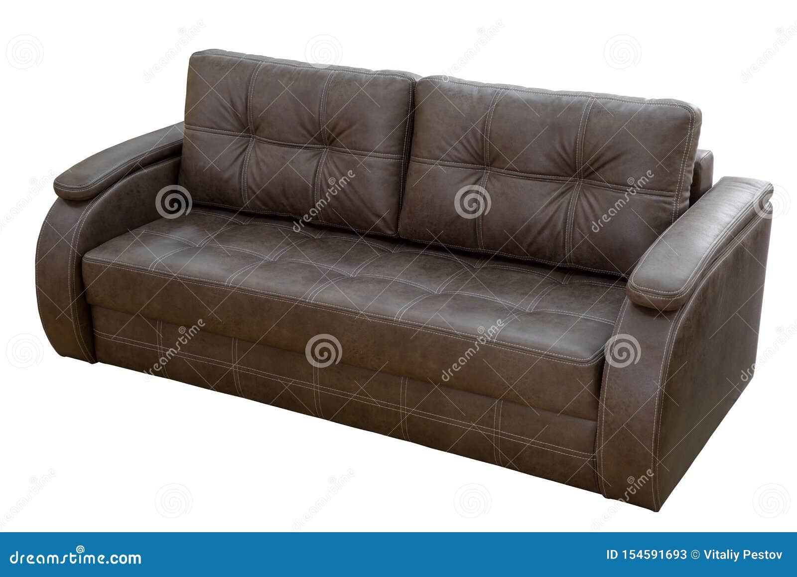 Sof? De Cuero De Brown Aislado En El Fondo Blanco Imagen de archivo - Imagen de elegante, objeto ...
