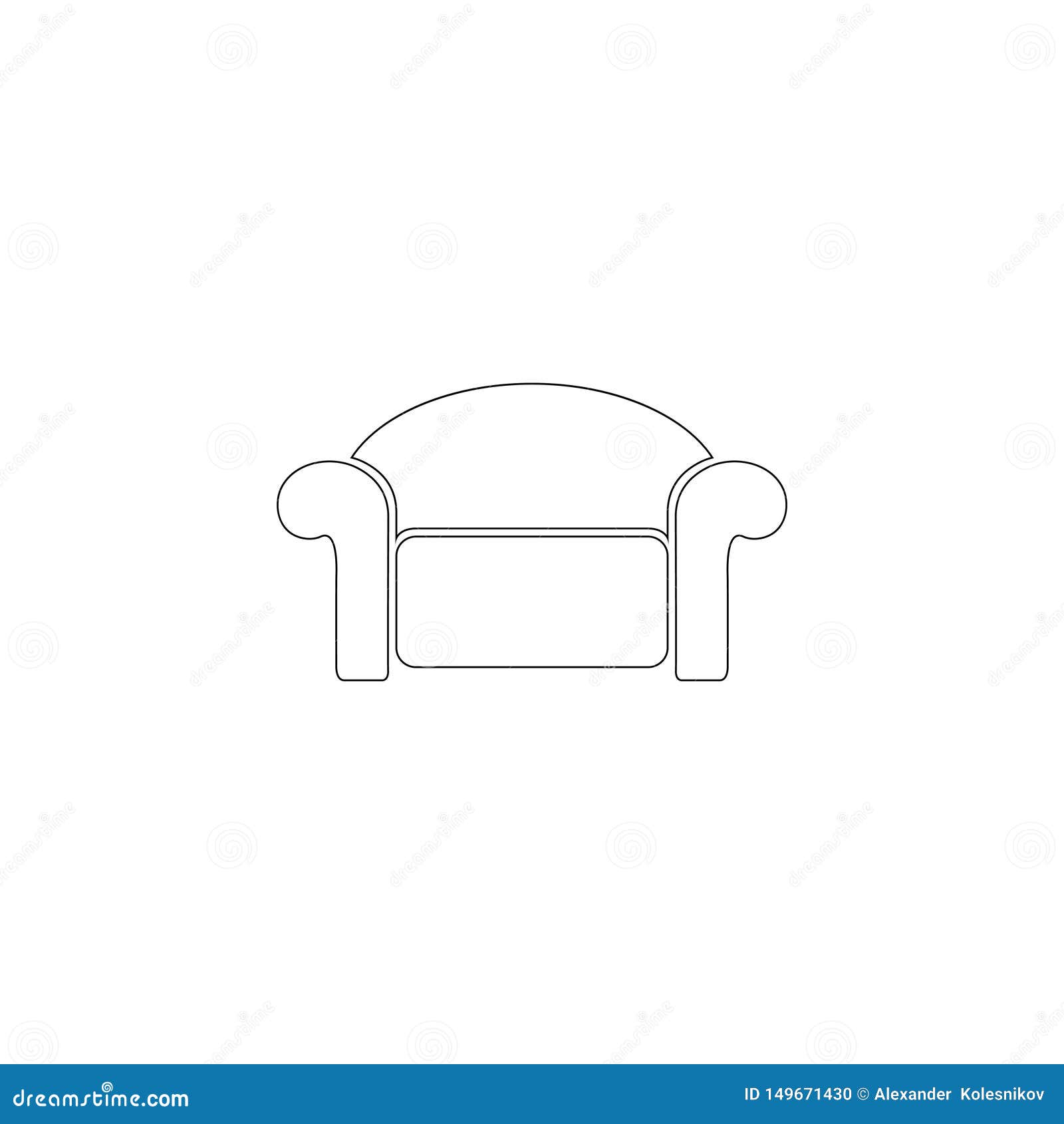 Sof? Icono Plano Del Vector Ilustración del Vector - Ilustración de icono, grande: 149671430