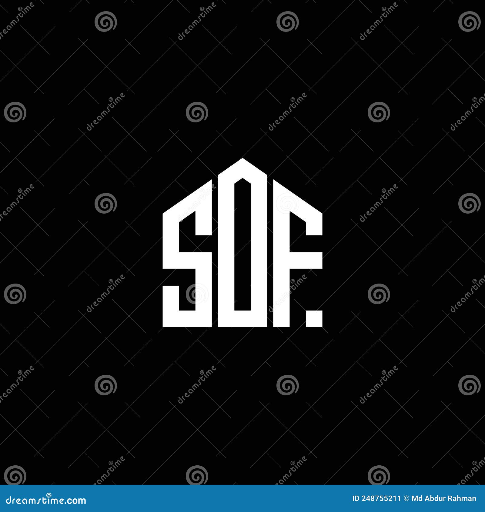 SOF Letter Logo Design on BLACK Background. SOF Creative Initials Letter Logo Concept. SOF ...
