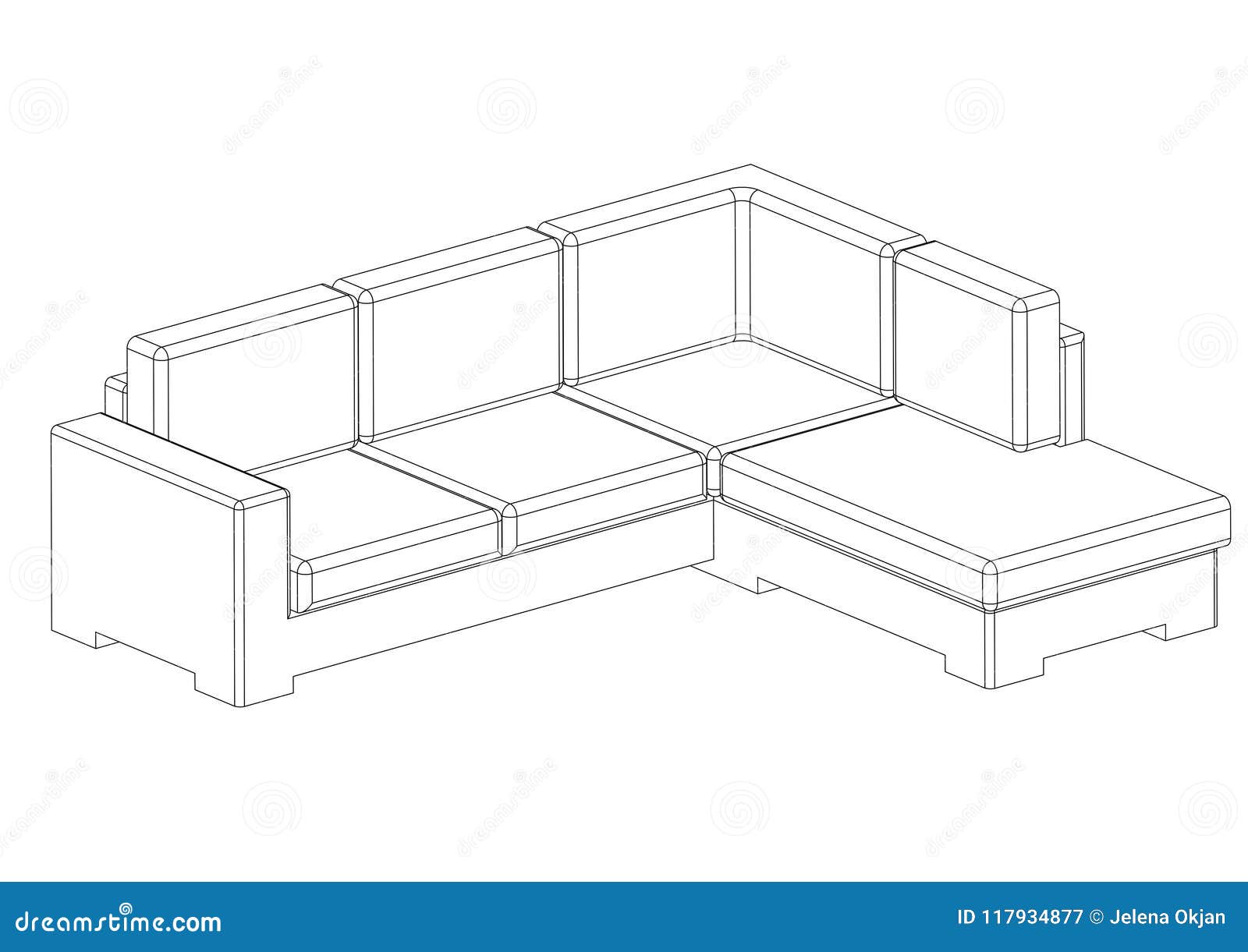 Sofa Architect Blueprint - Isolated Stock Illustration - Illustration ...