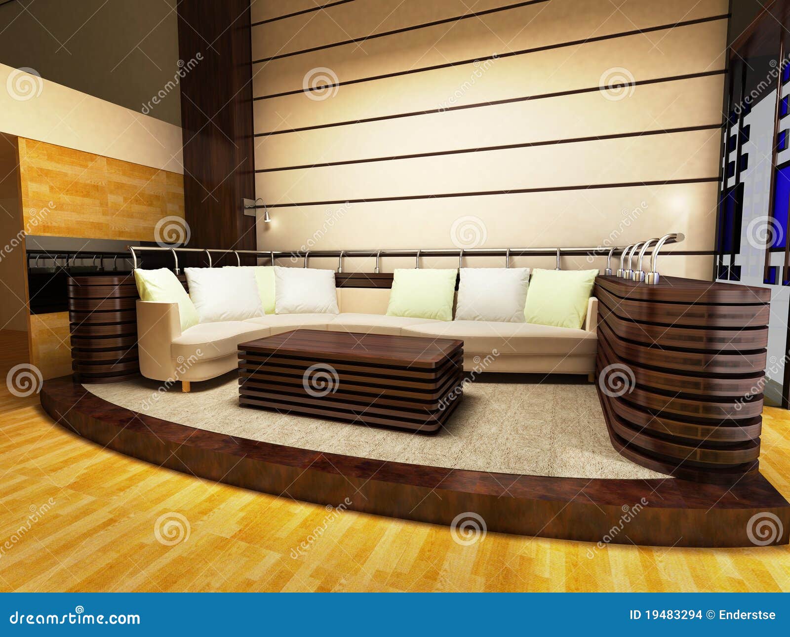 Sofa Area of a Modern Living Room Stock Illustration - Illustration of ...