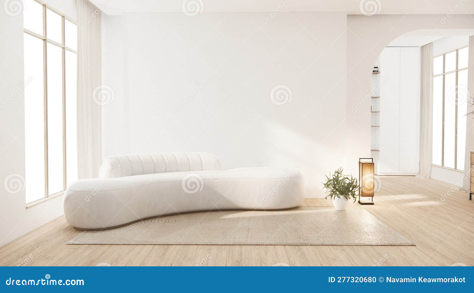 Sofa Armchair Minimalist Design Muji Style.3D Rendering Stock ...