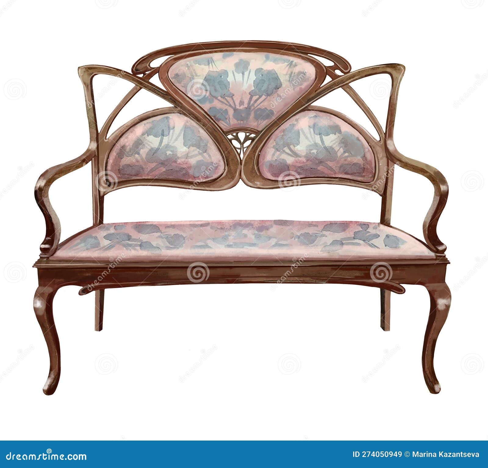 Antique Sofa Vector. Illustration Isolated On White Background. | CartoonDealer.com #188942464