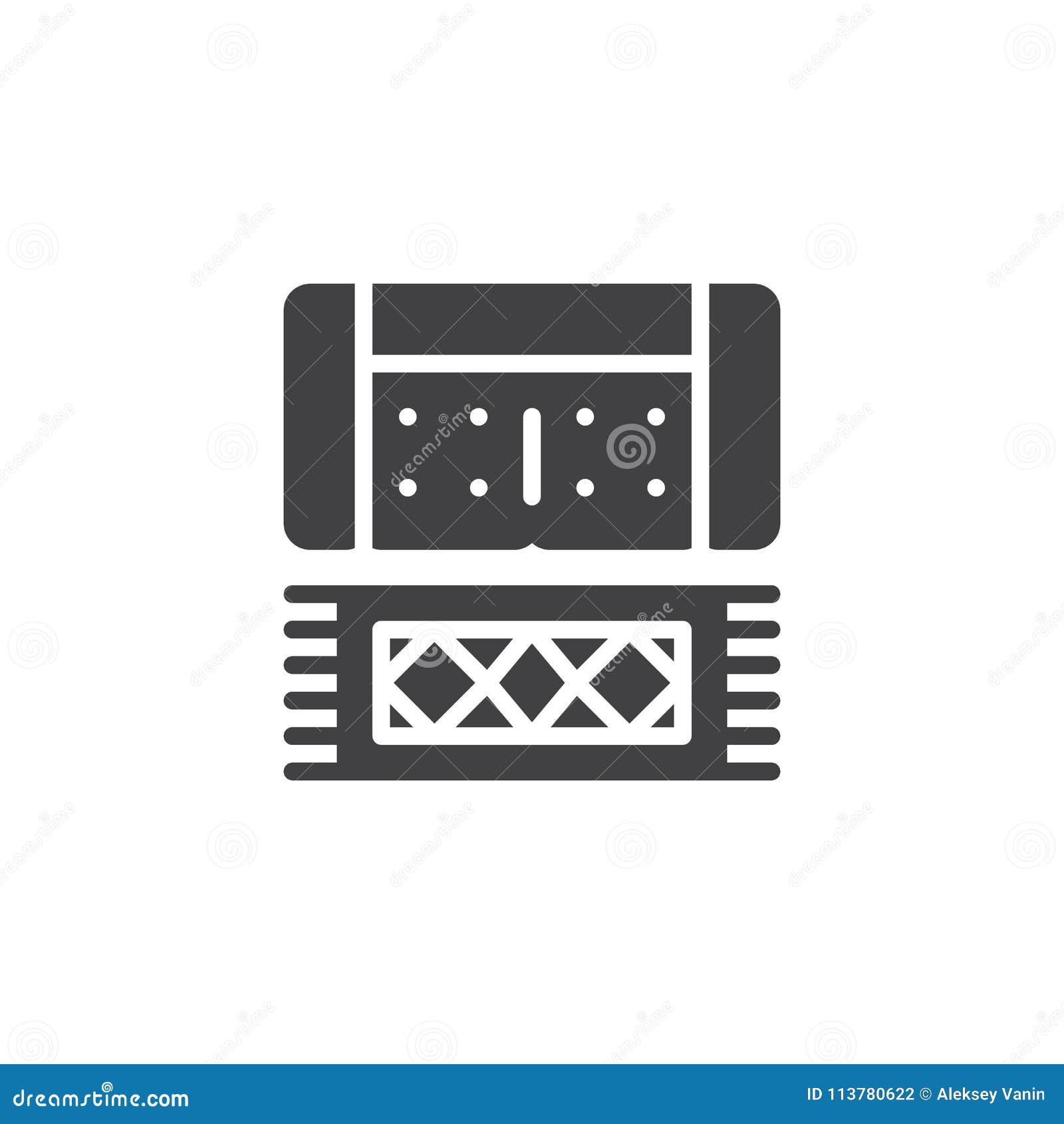 Sofa and Carpet Top View Vector Icon Stock Vector - Illustration of ...