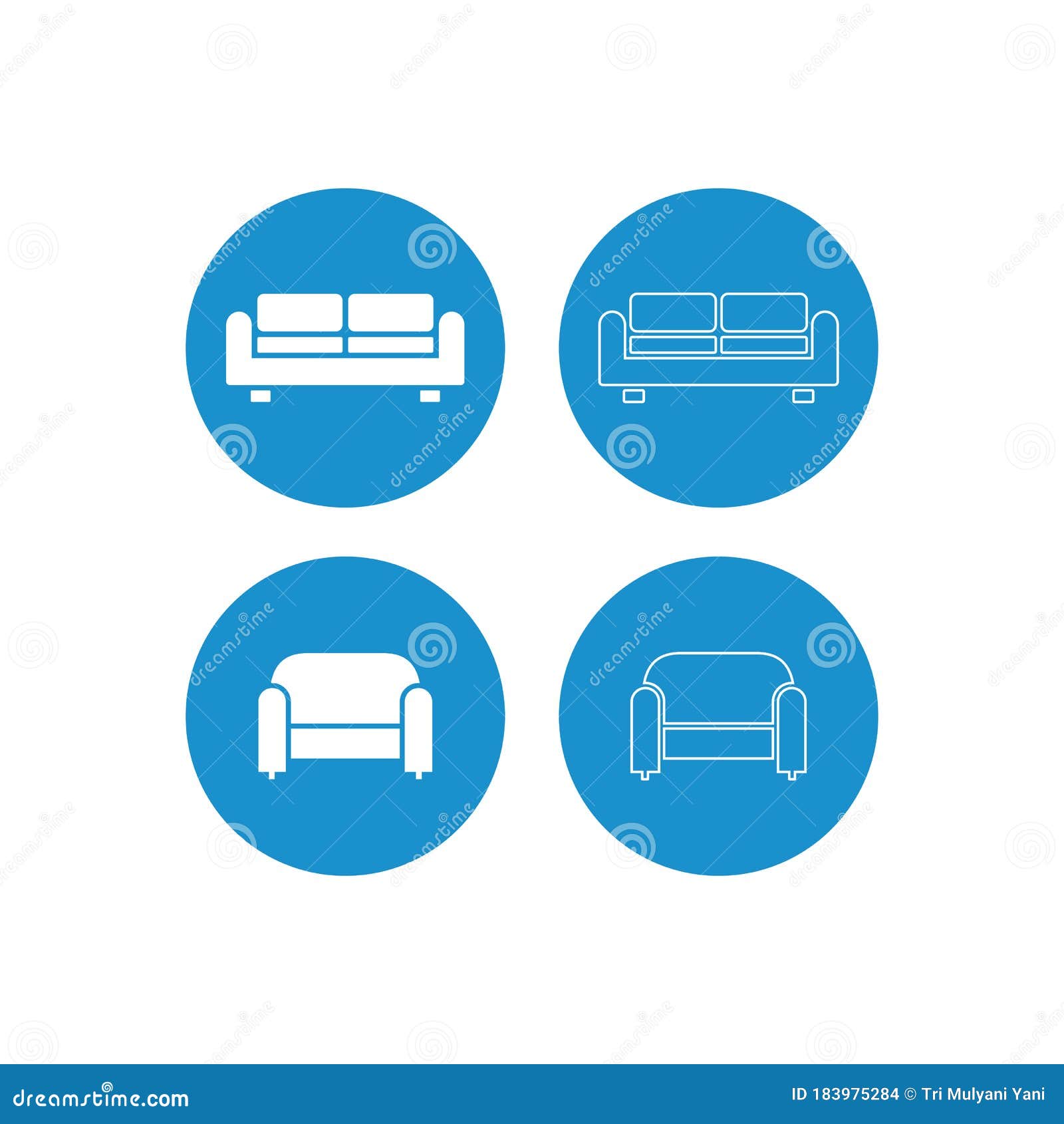 Sofa Icon Vector Design Symbol Stock Vector - Illustration of seat ...
