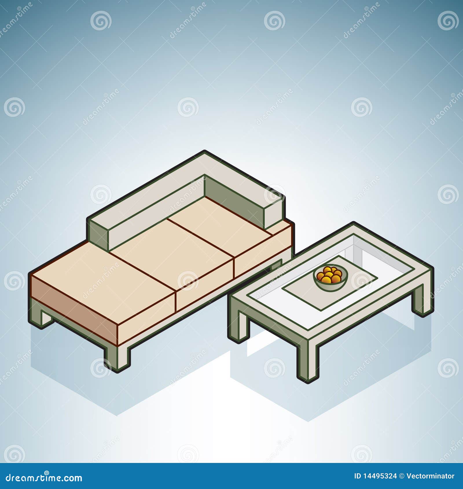 Sofa and Coffee Table stock vector. Illustration of sofa - 14495324