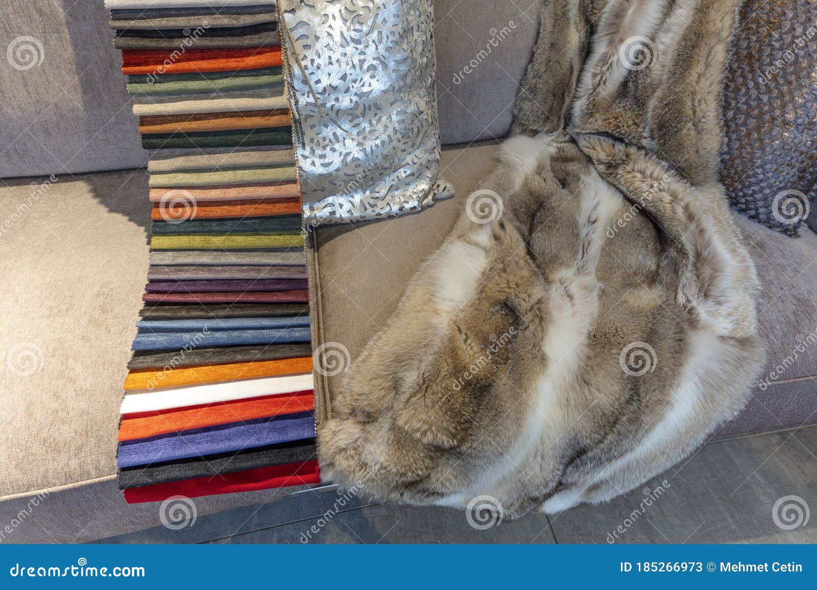 Sofa Color Chart. Upholstery Catalogue. Closeup of Samples of Fabric ...