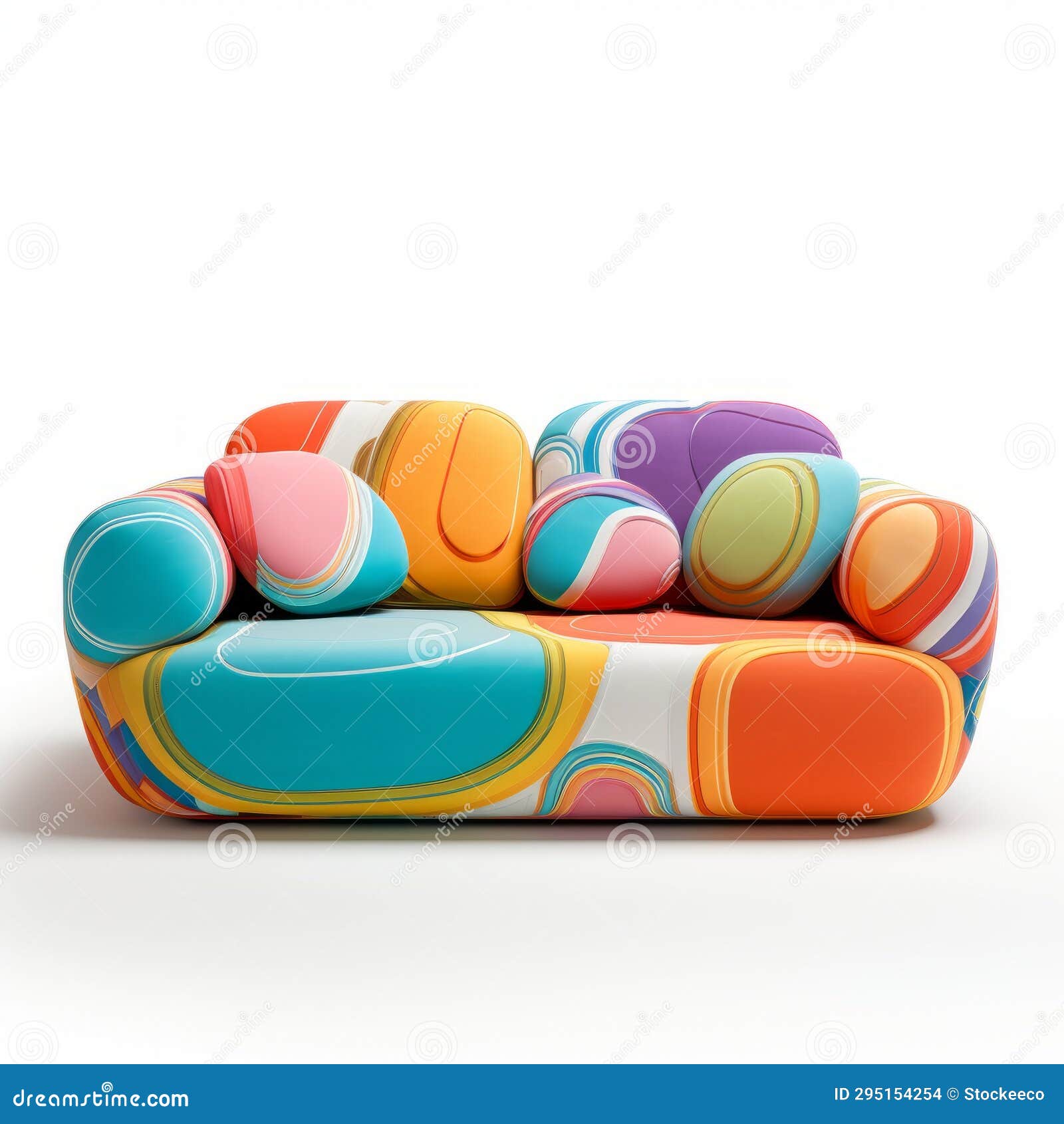 Contemporary Candy-coated 3d Sofa with Large Circles Stock Illustration ...
