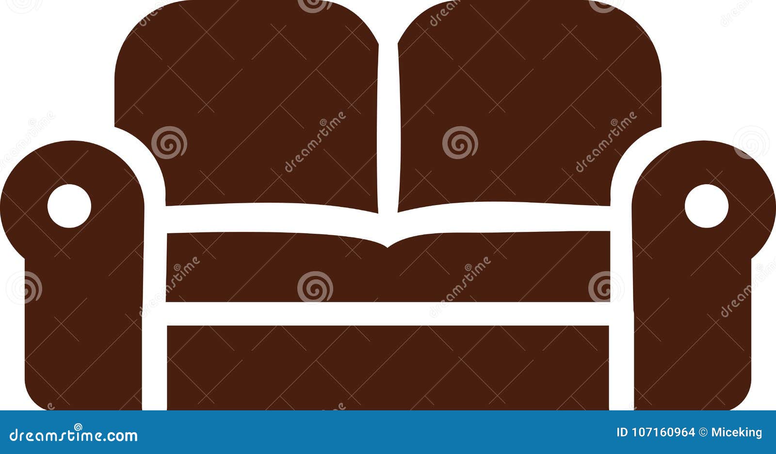 Sofa couch icon stock vector. Illustration of armchair - 107160964