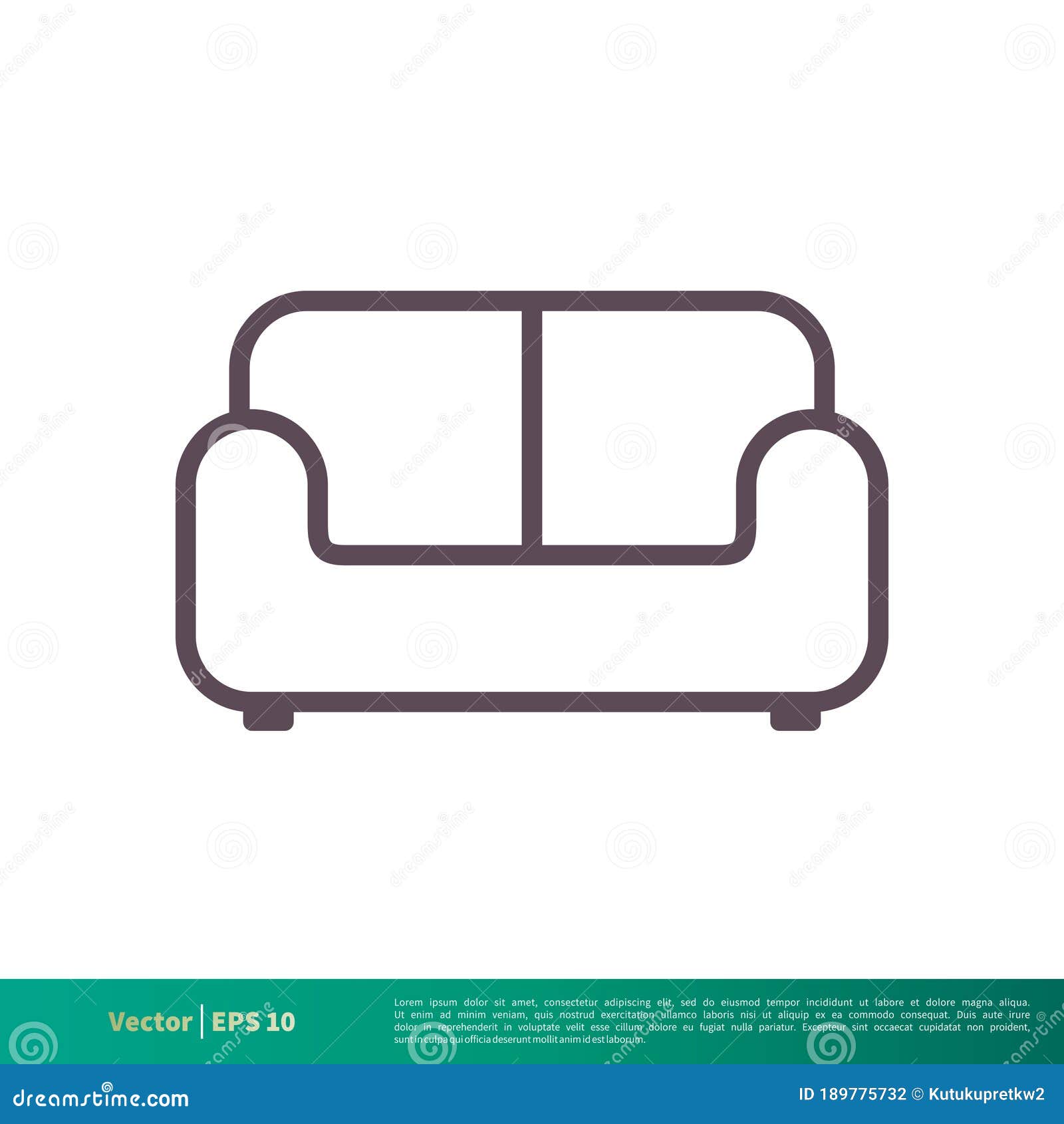Sofa Couch Icon Vector Logo Template Illustration Design. Vector EPS 10 ...