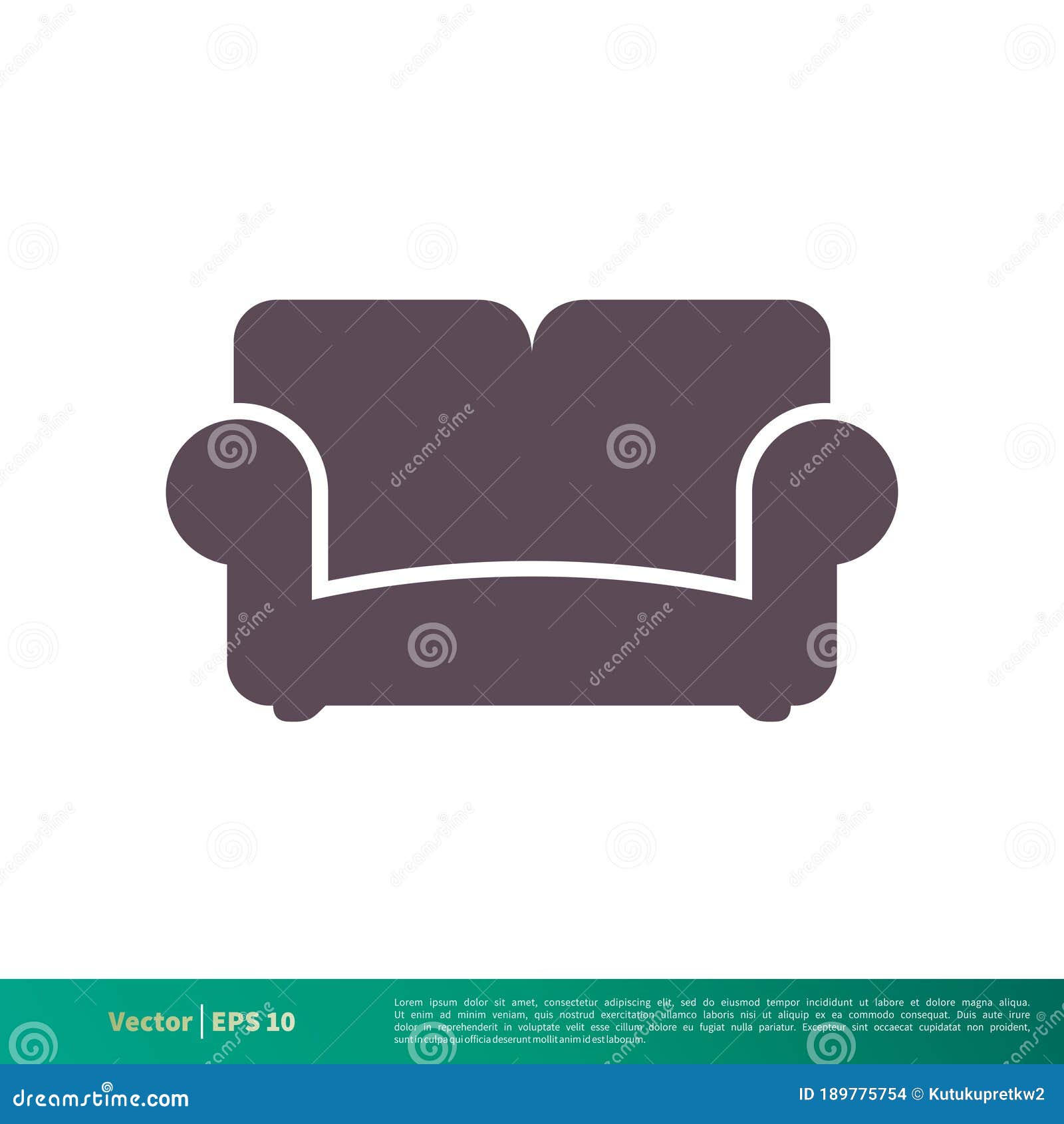 Sofa Couch Icon Vector Logo Template Illustration Design. Vector EPS 10 ...