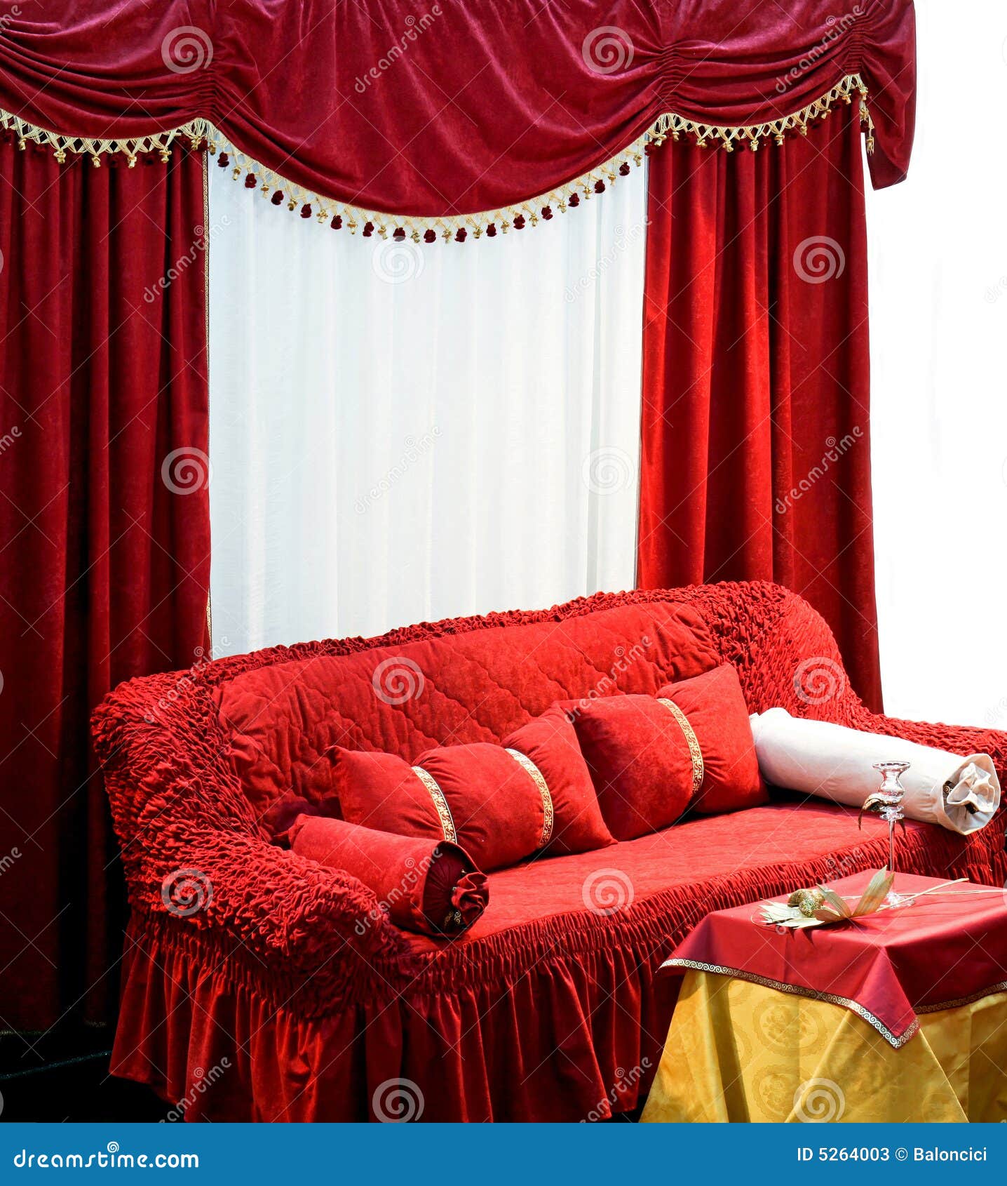 Sofa with curtains stock image. Image of divan, decorative - 5264003