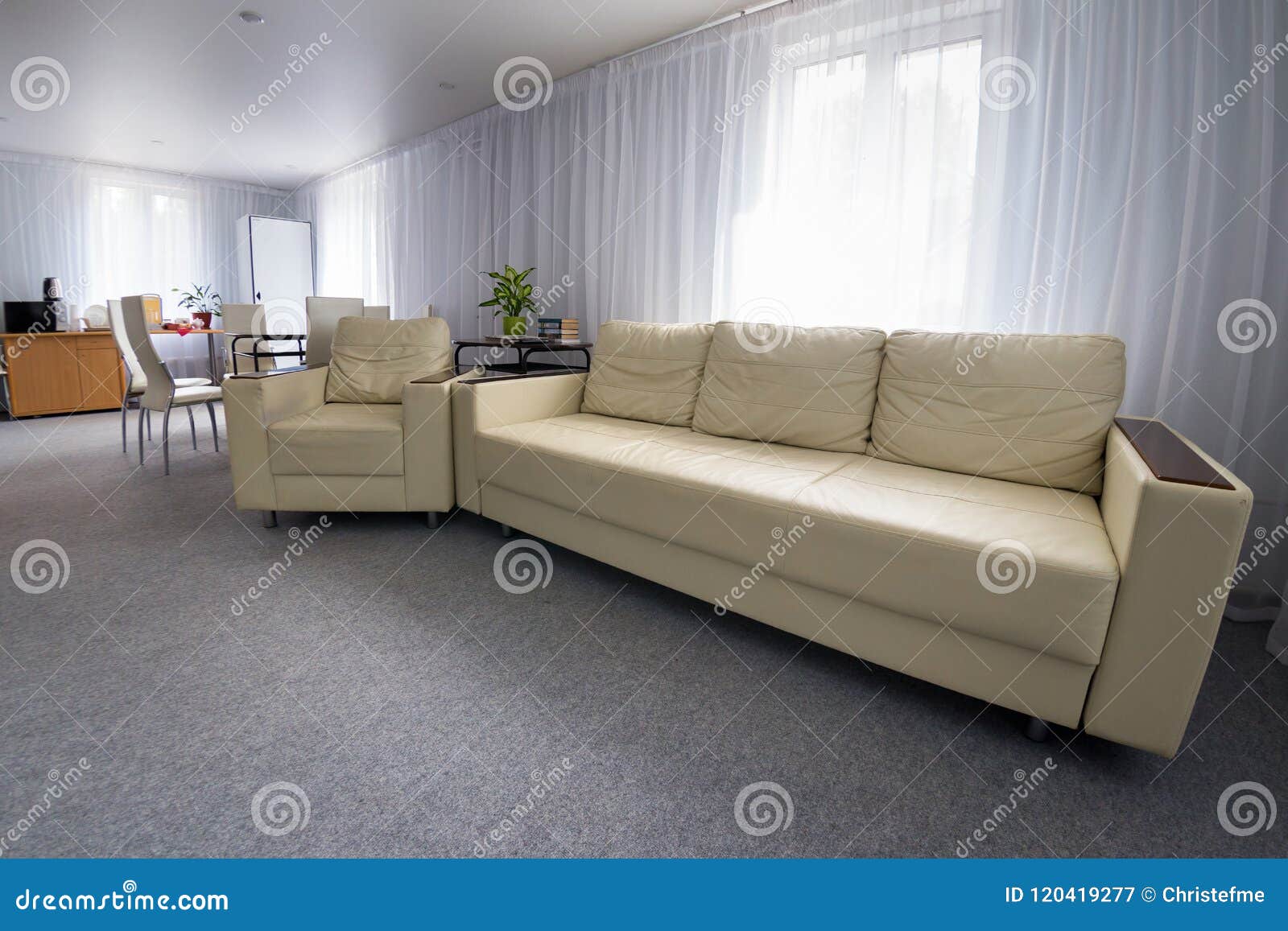 Sofa in Empty Break Room in the Office Stock Image - Image of interior ...