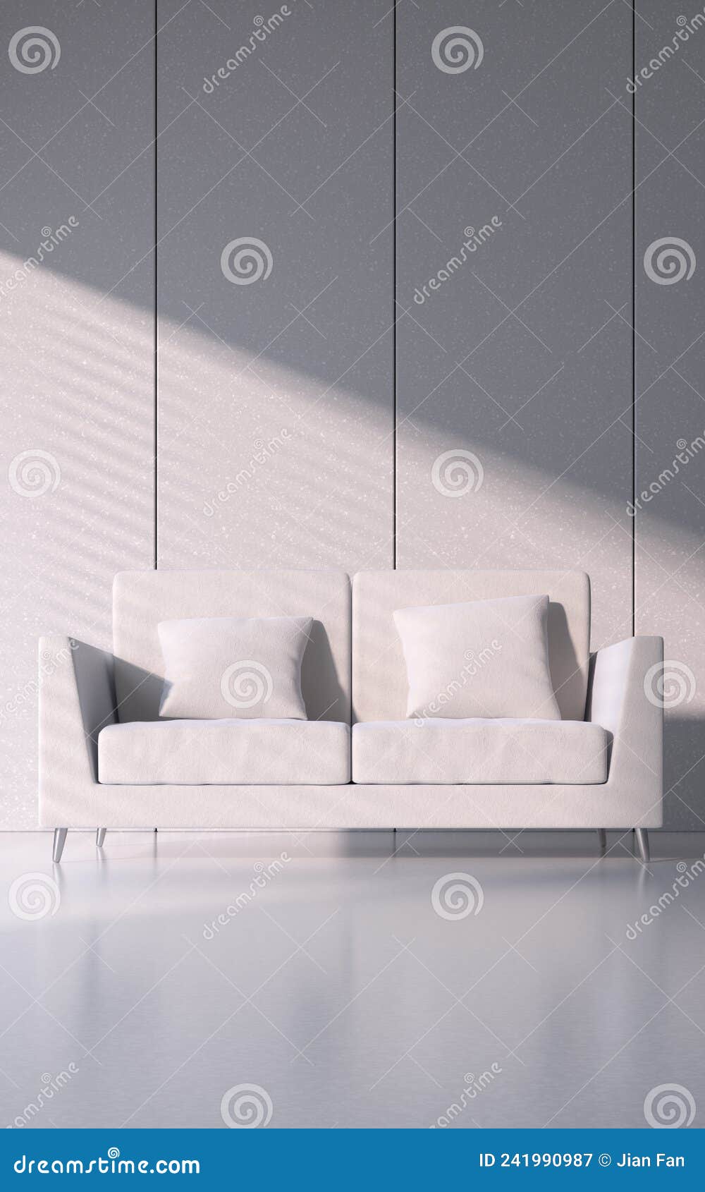 Sofa in the Empty Room, 3d Rendering Stock Illustration - Illustration ...