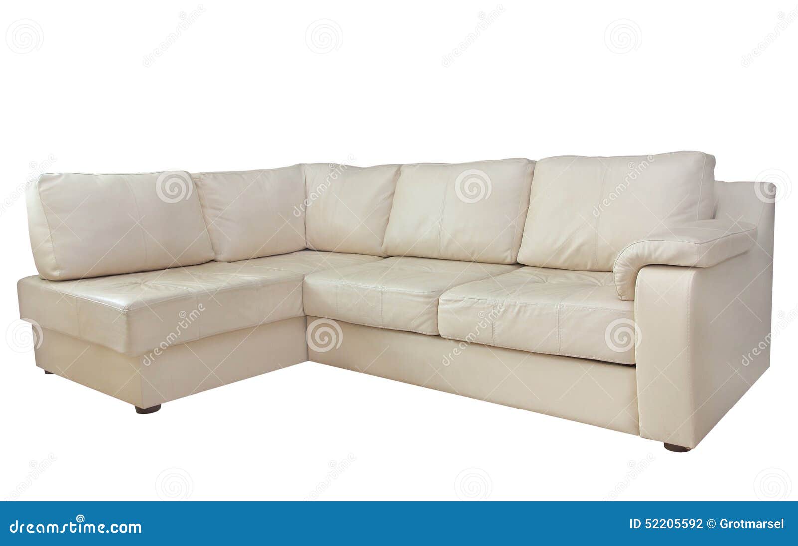 Sofa En Cuir Faisant Le Coin Beige D'isolement Photo stock - Image du ...