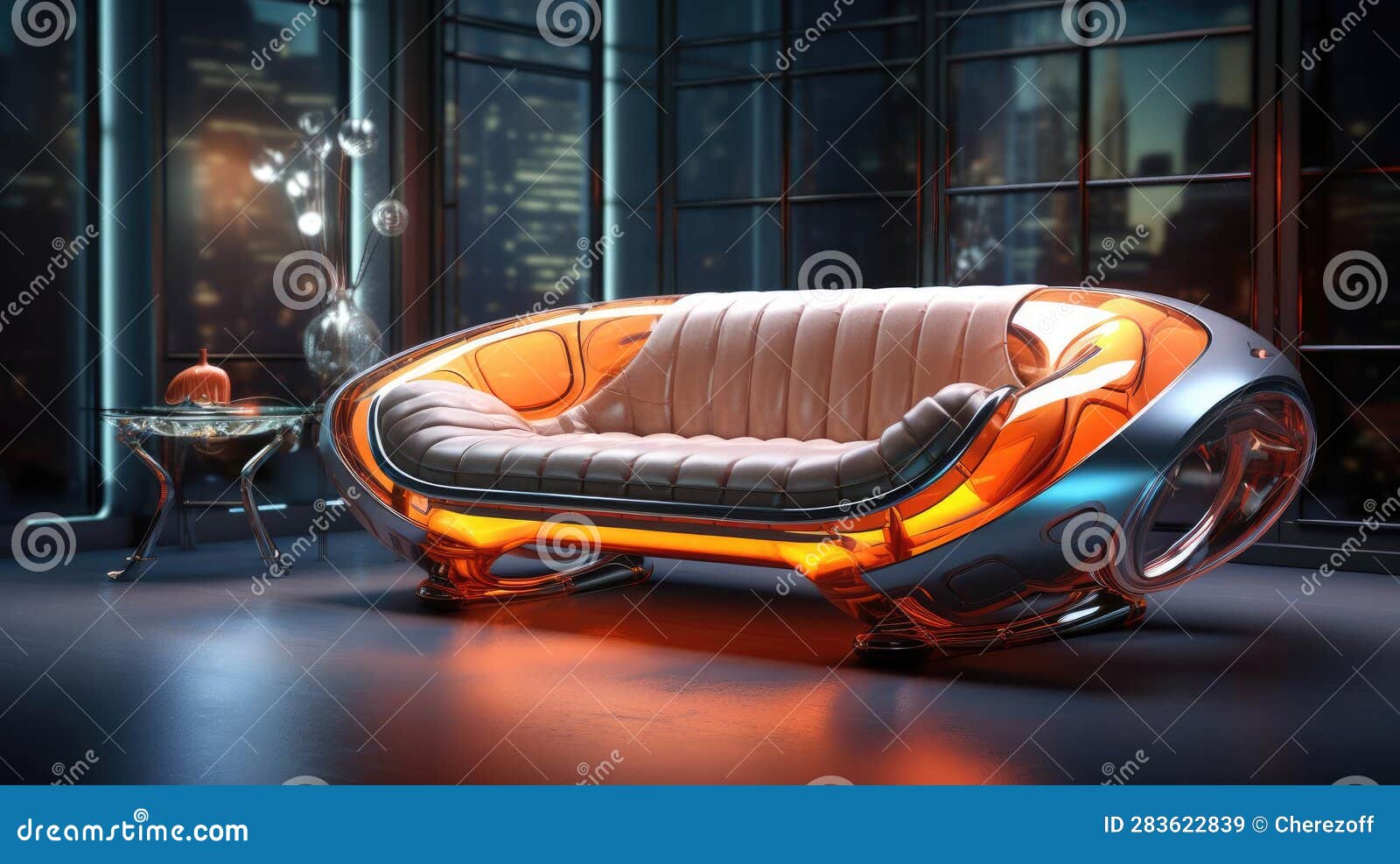 The Sofa of the Future in the Interior Stock Image - Image of ...