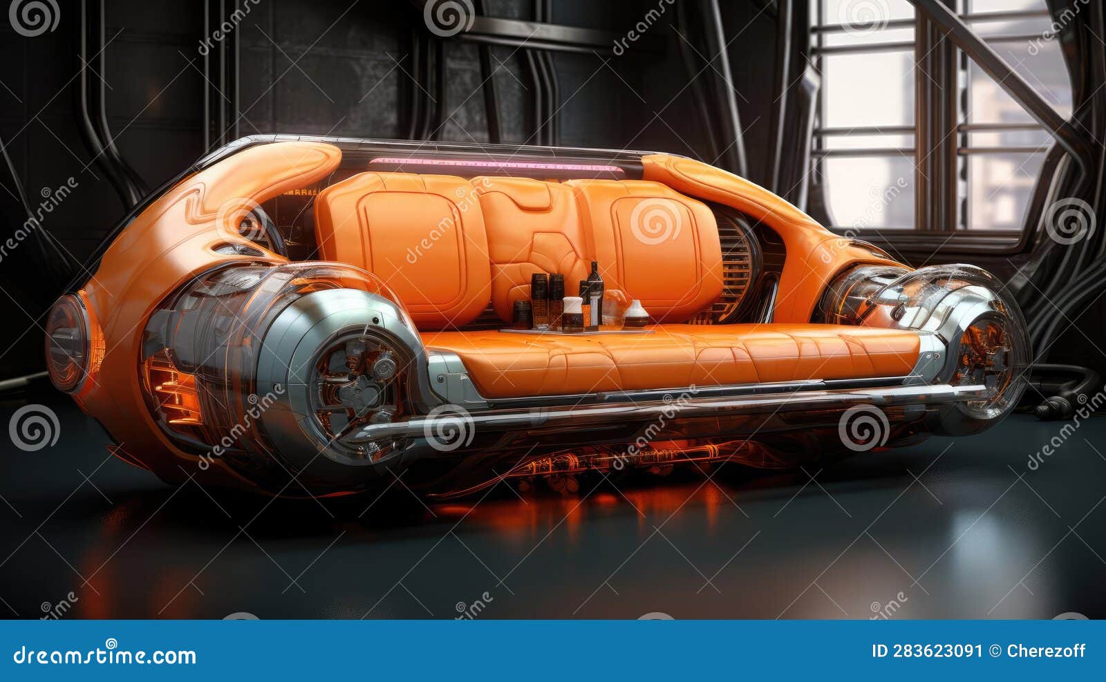 The Sofa of the Future in the Interior Stock Image - Image of ...