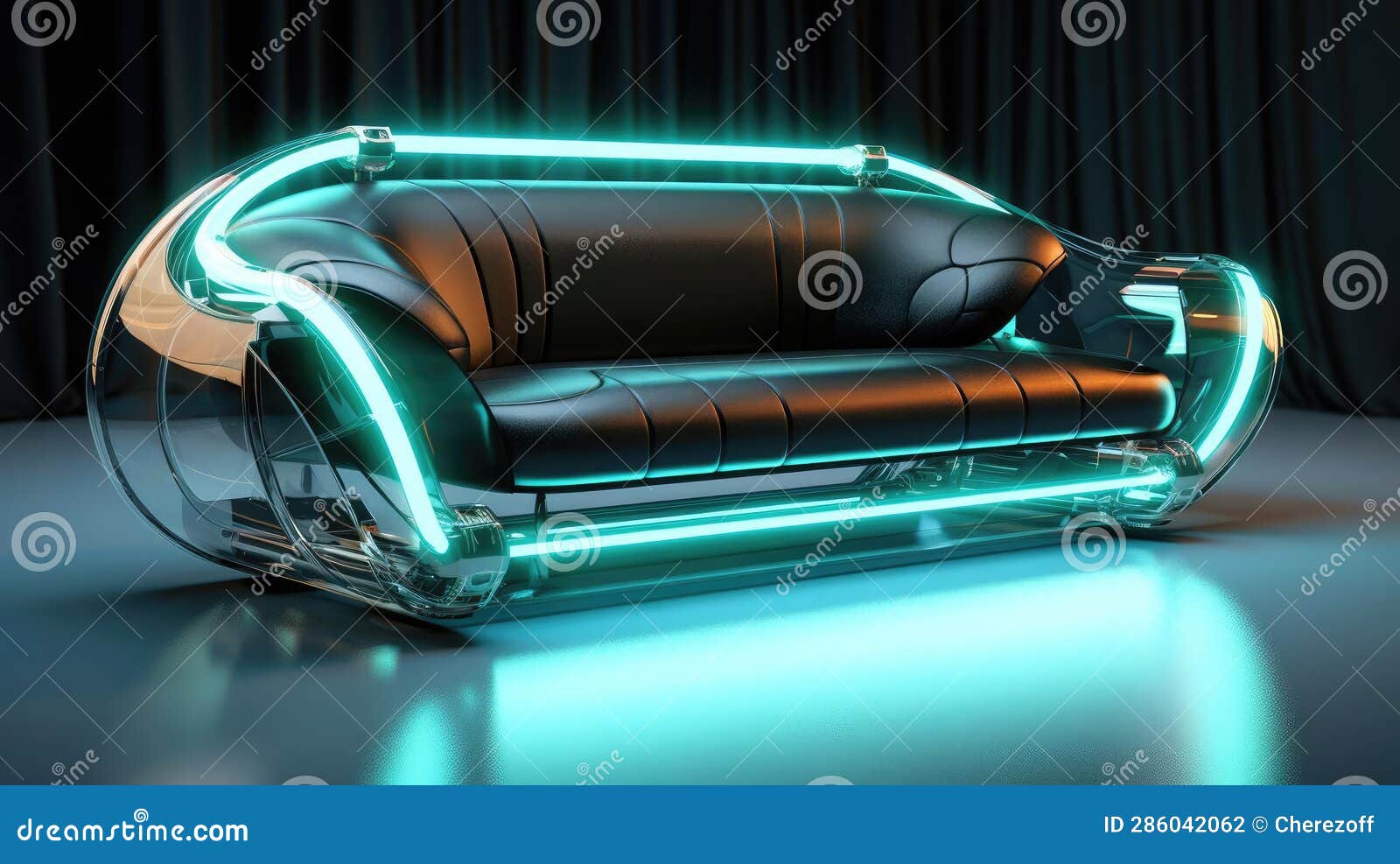 The Sofa of the Future in the Interior Stock Illustration ...