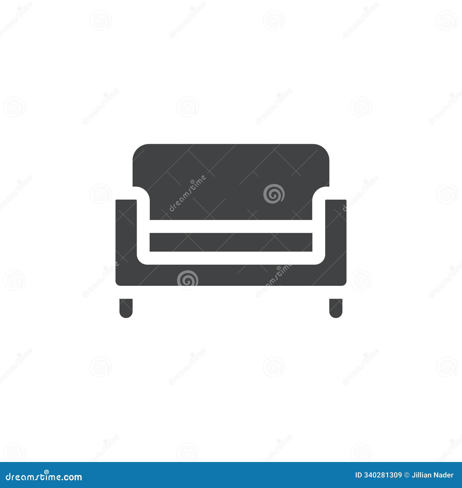 Sofa Icon Simple Vector Symbol Stock Vector - Illustration of comfort ...