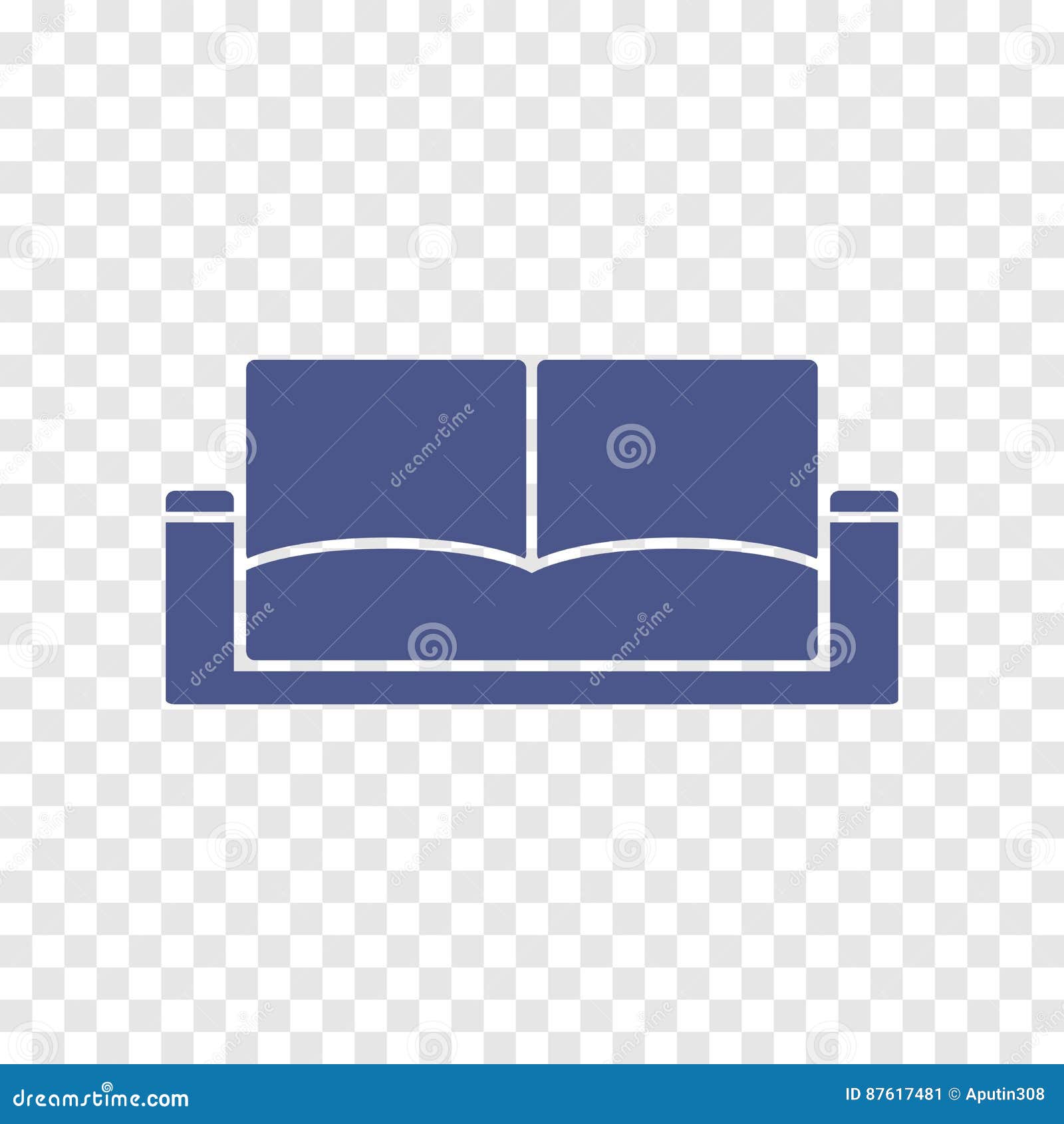 Sofa icon stock vector. Illustration of symbol, decoration - 87617481