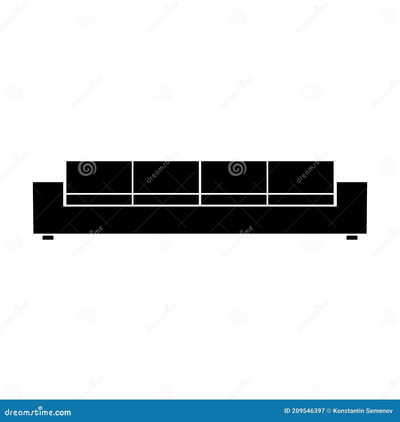 Sofa icon on white stock illustration. Illustration of sleep - 209546397