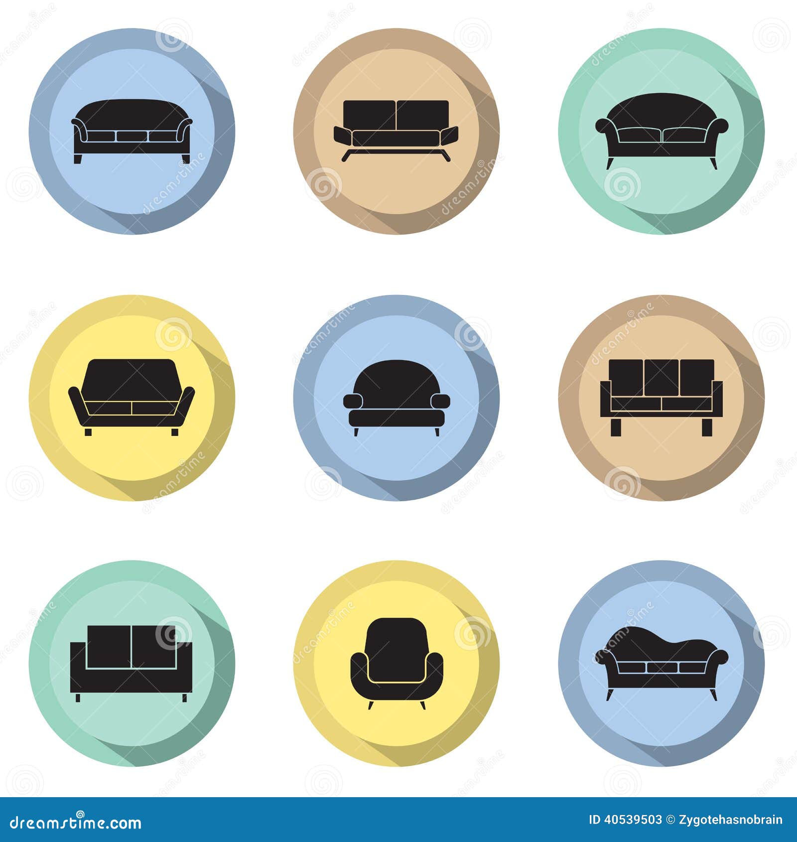 Sofa Icons illustration de vecteur. Illustration du luxe - 40539503