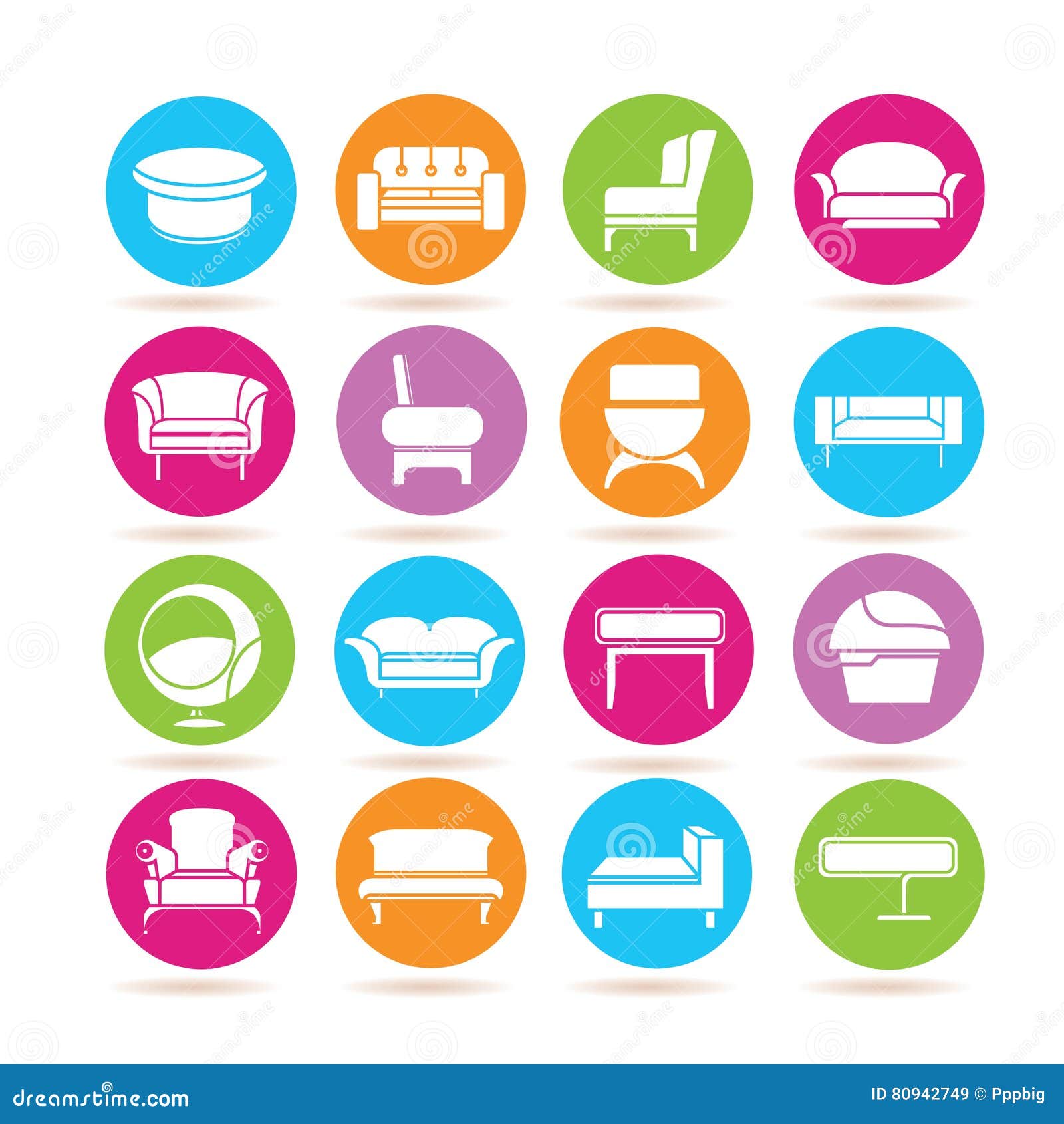Sofa Icons illustrazione di stock. Illustrazione di stanza - 80942749