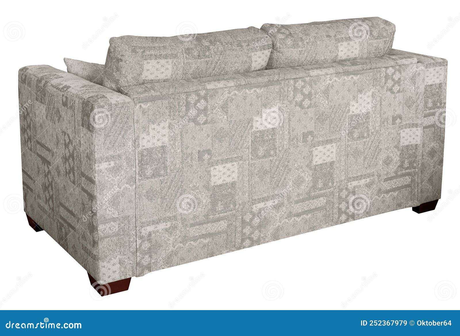 Sofa Isolated on White Background. Back View Stock Image - Image of ...