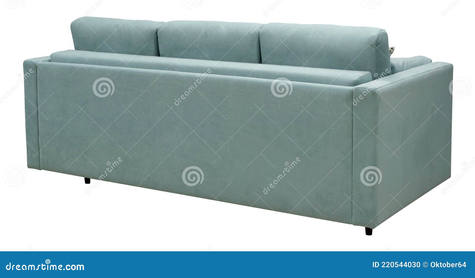 Sofa Isolated on White Background. Back View Stock Photo - Image of ...