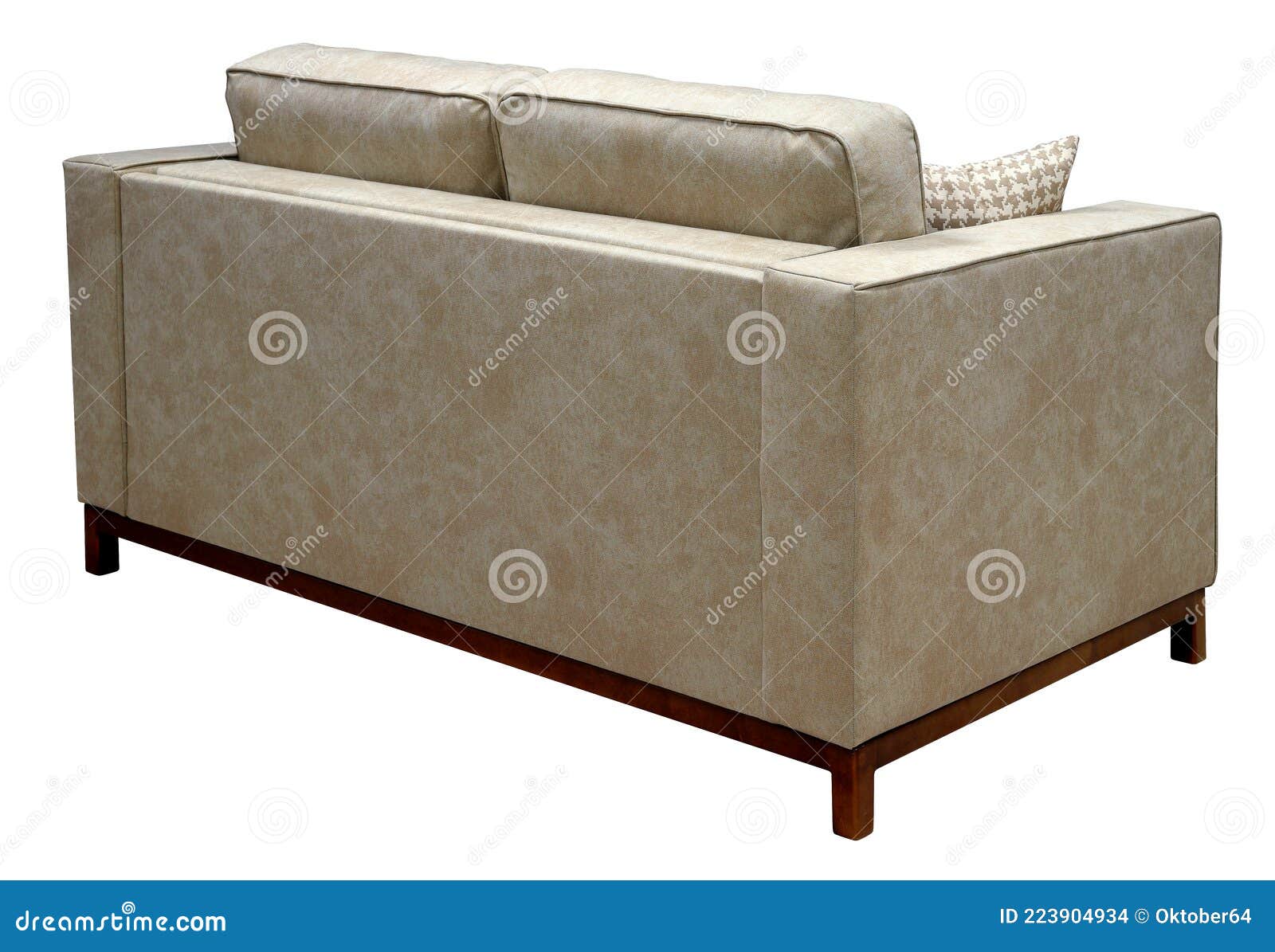 Sofa Isolated on White Background. Back View Stock Photo - Image of ...