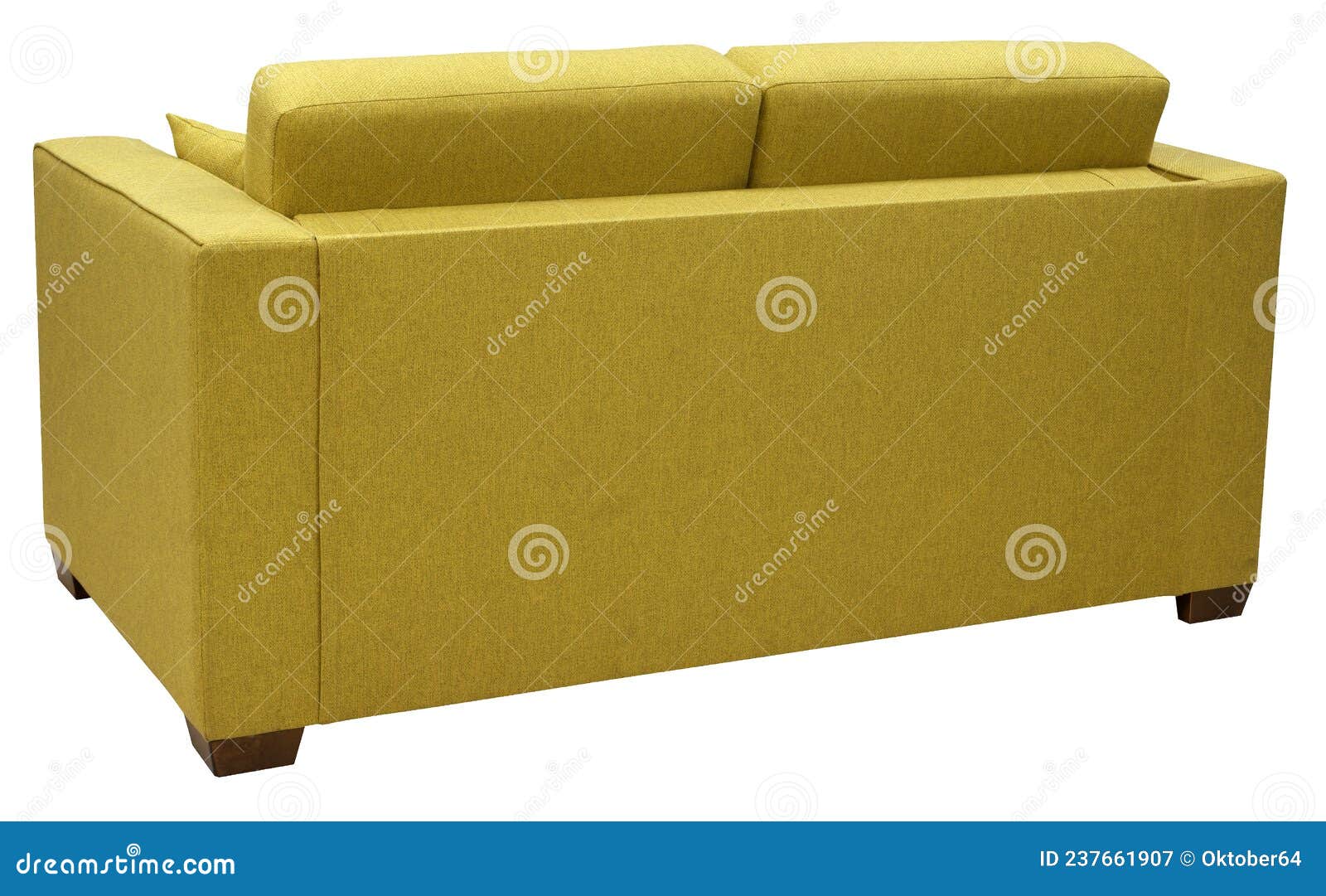 Sofa Isolated on White Background. Back View Stock Image - Image of ...