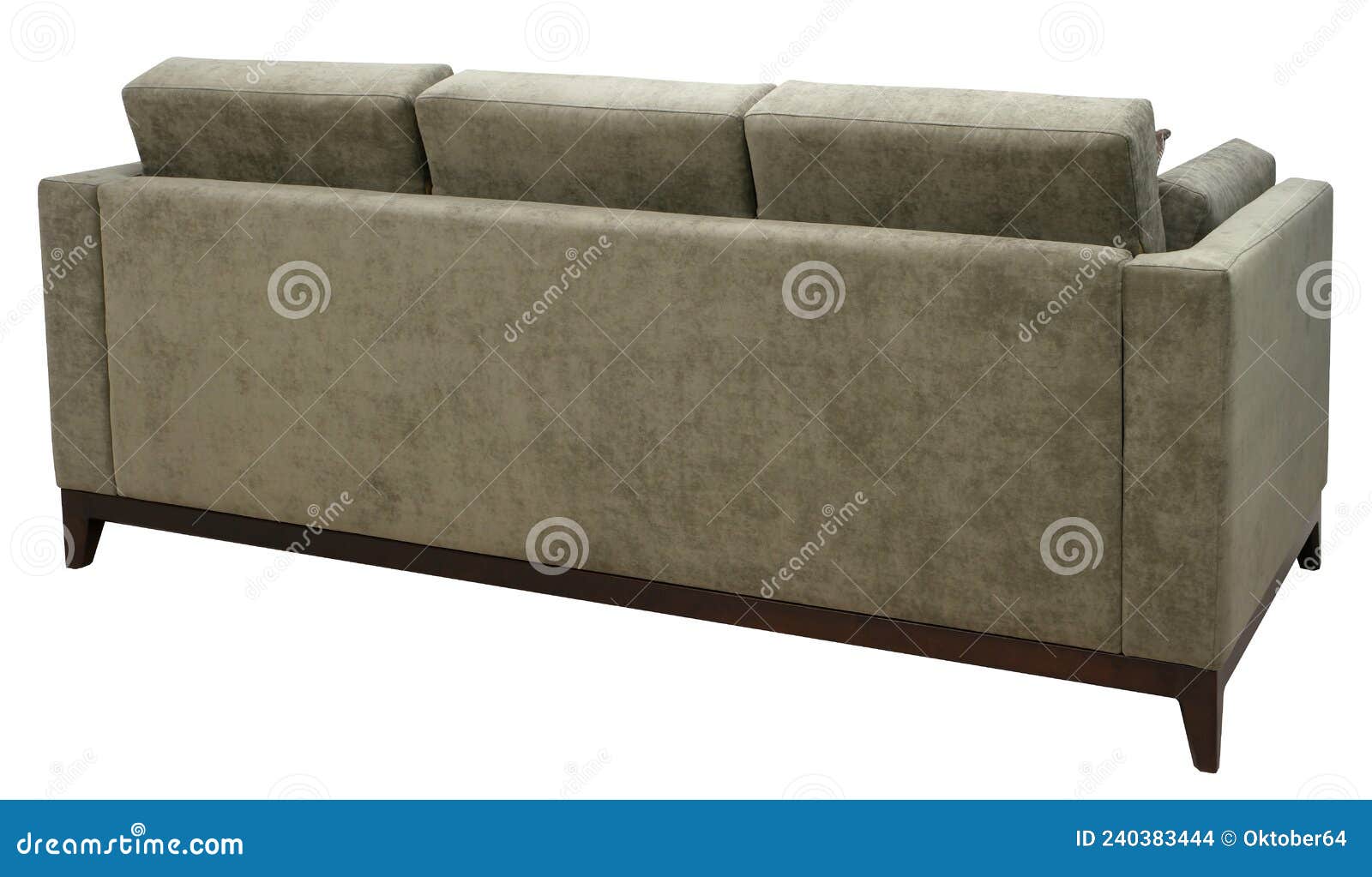 Sofa Isolated on White Background. Back View Stock Photo - Image of ...