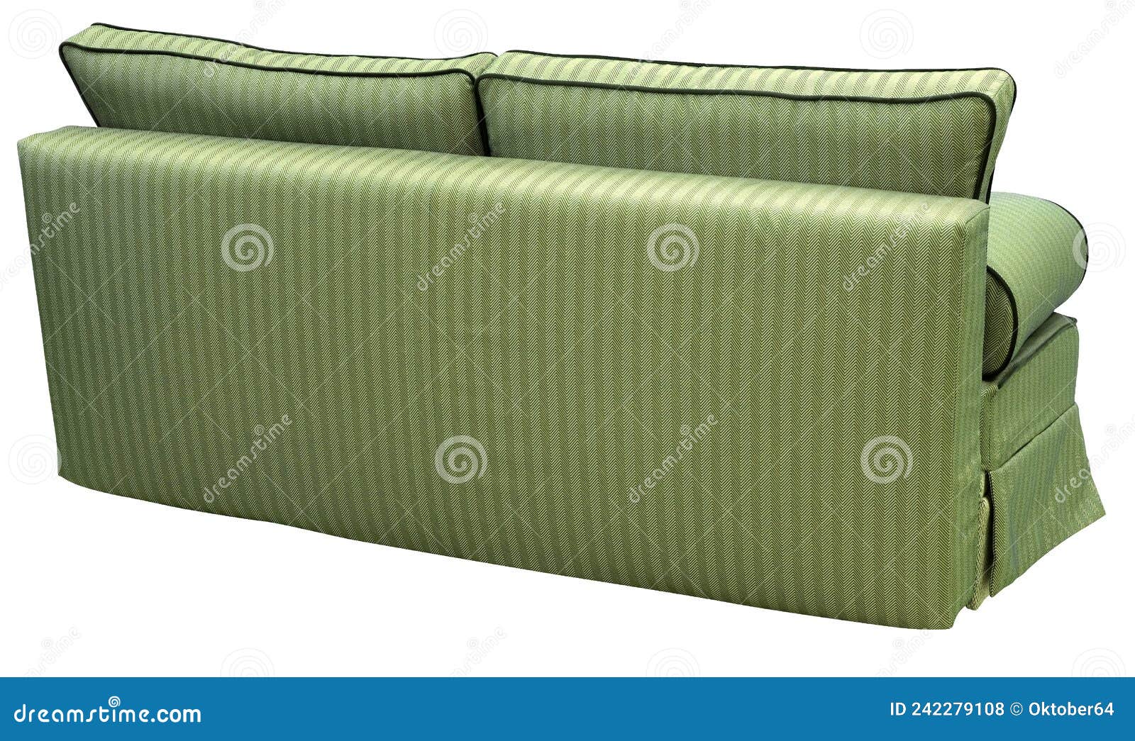 Sofa Isolated on White Background. Back View Stock Photo - Image of ...