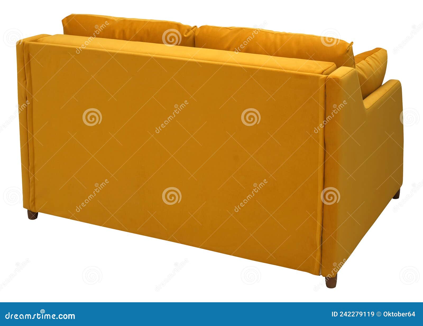 Sofa Isolated on White Background. Back View Stock Image - Image of ...