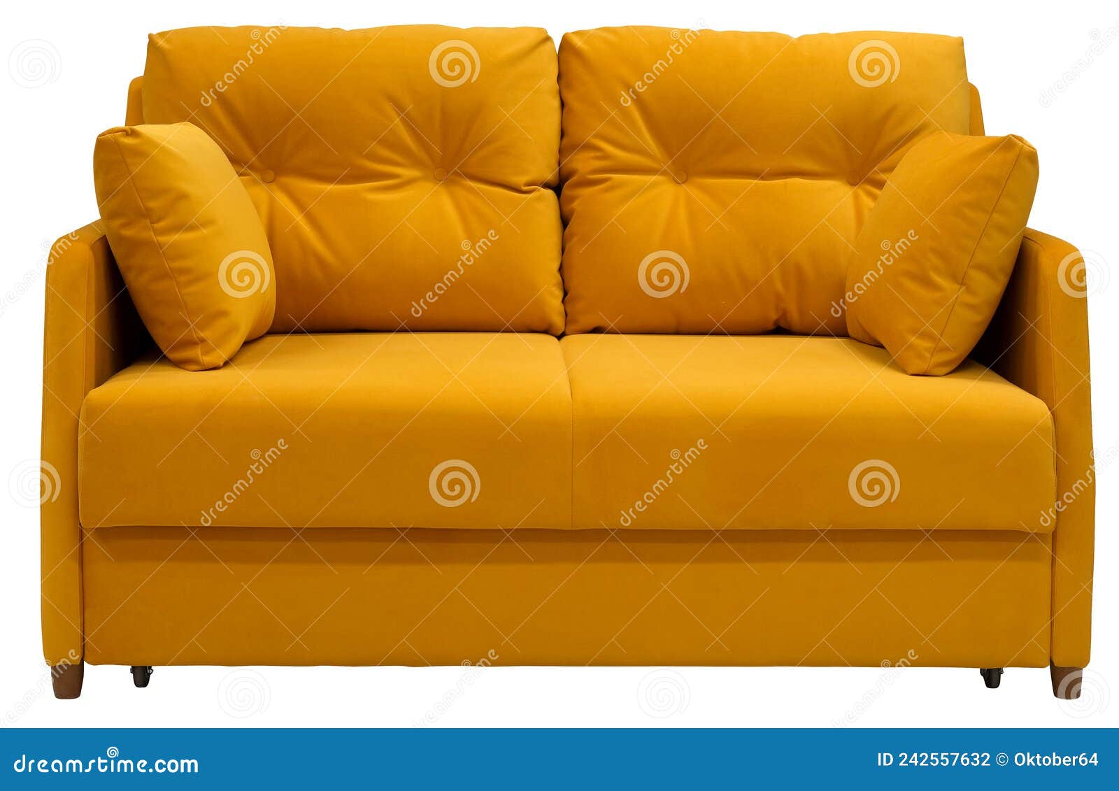 Sofa Isolated on White Background. Back View Stock Photo - Image of ...