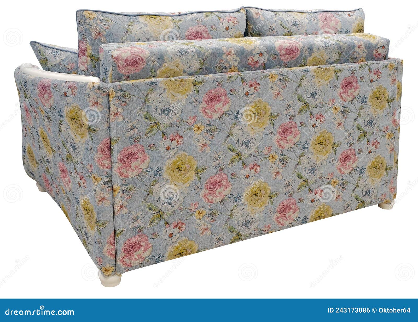 Sofa Isolated on White Background. Back View Stock Photo - Image of ...