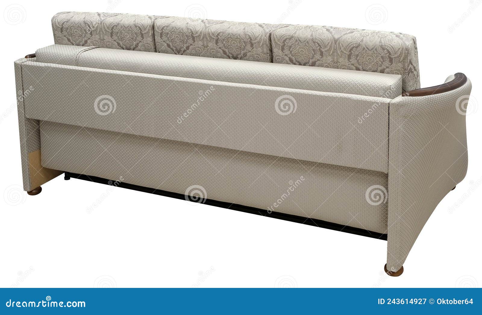 Sofa Isolated on White Background. Back View Stock Image - Image of ...
