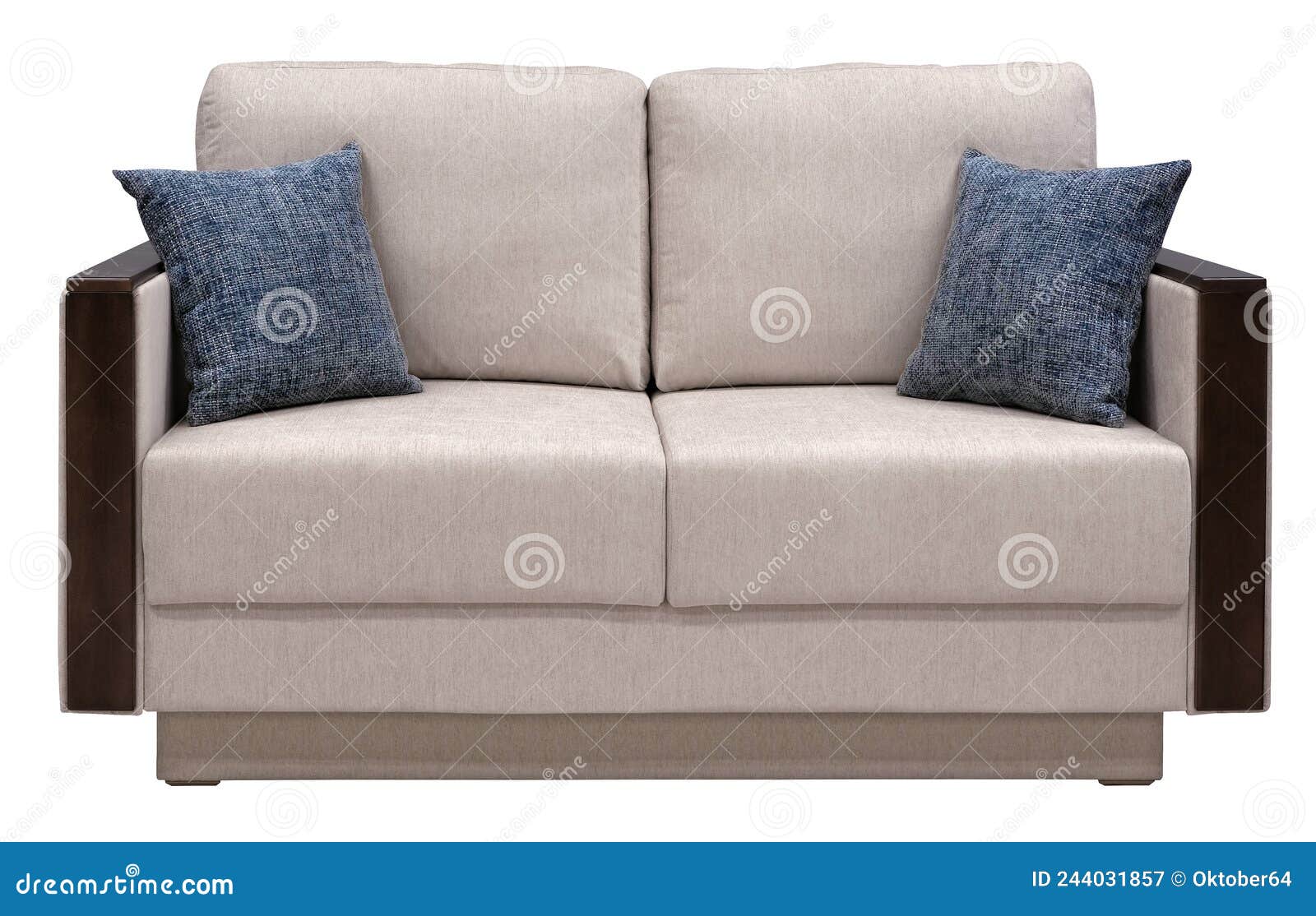 Sofa Isolated on White Background. Back View Stock Image - Image of ...