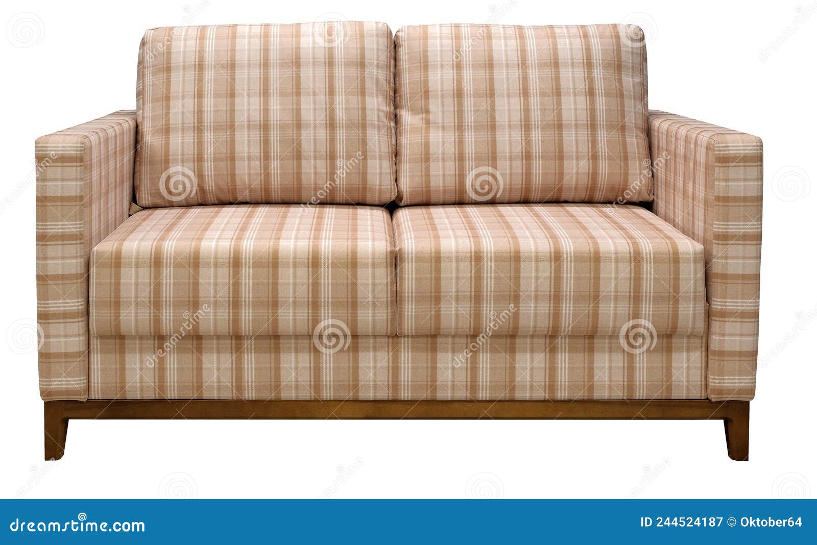 Sofa Isolated on White Background. Back View Stock Image - Image of ...