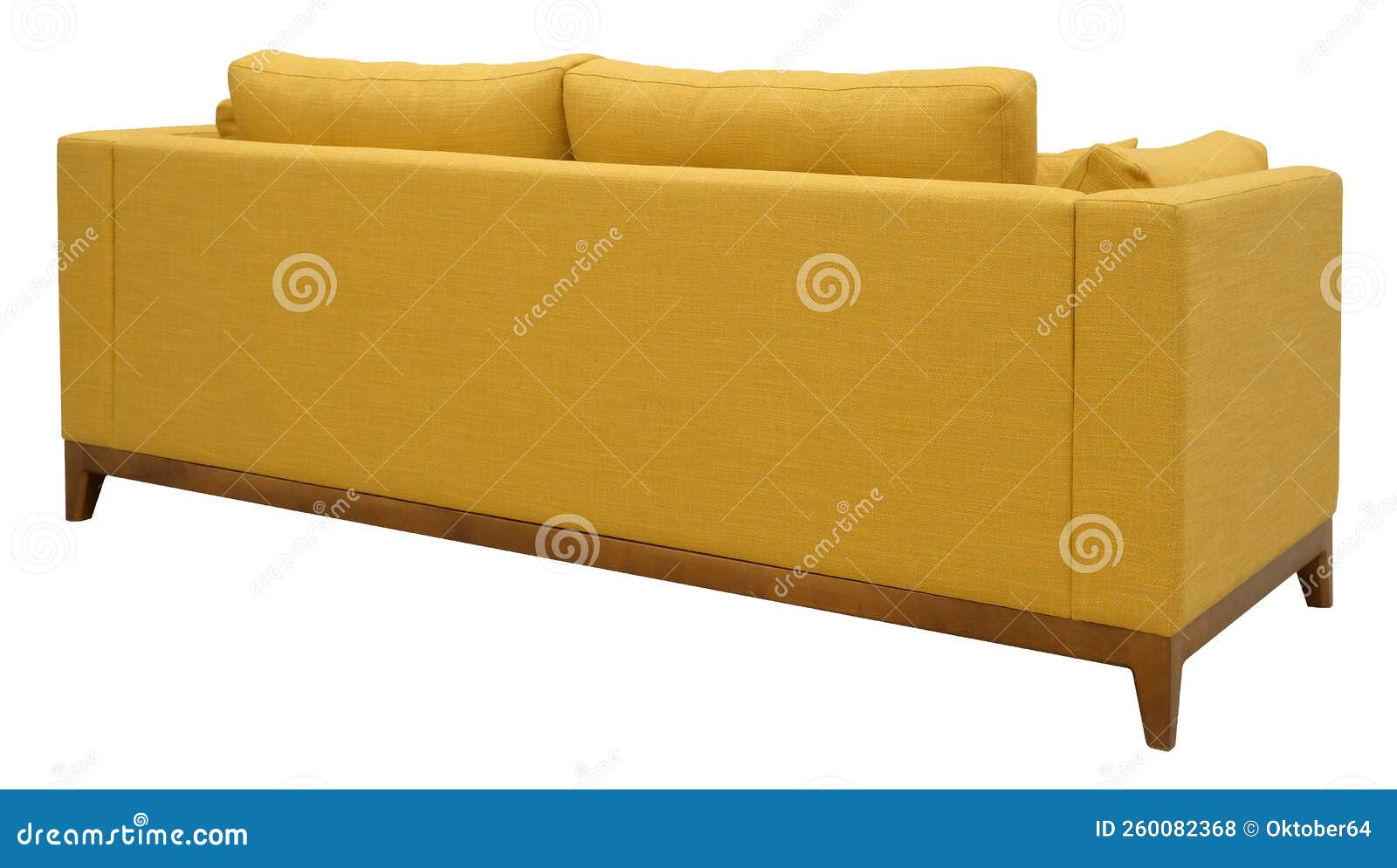 Sofa Isolated on White Background. Back View Stock Photo - Image of ...