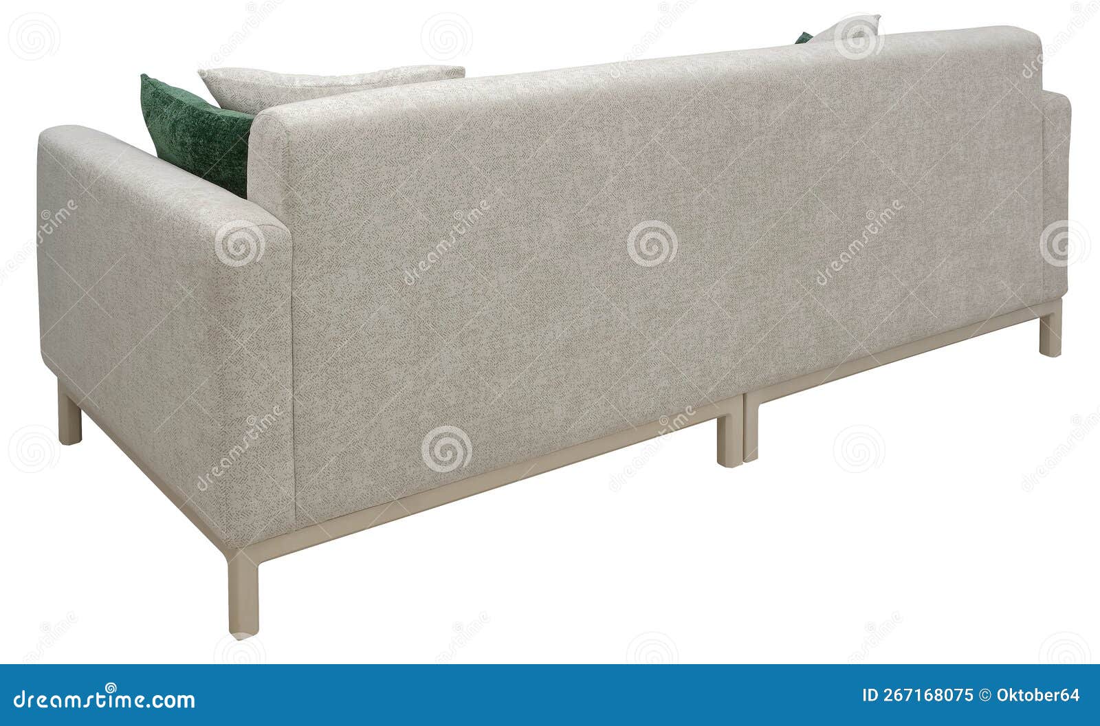 Sofa Isolated on White Background. Back View Stock Image - Image of ...