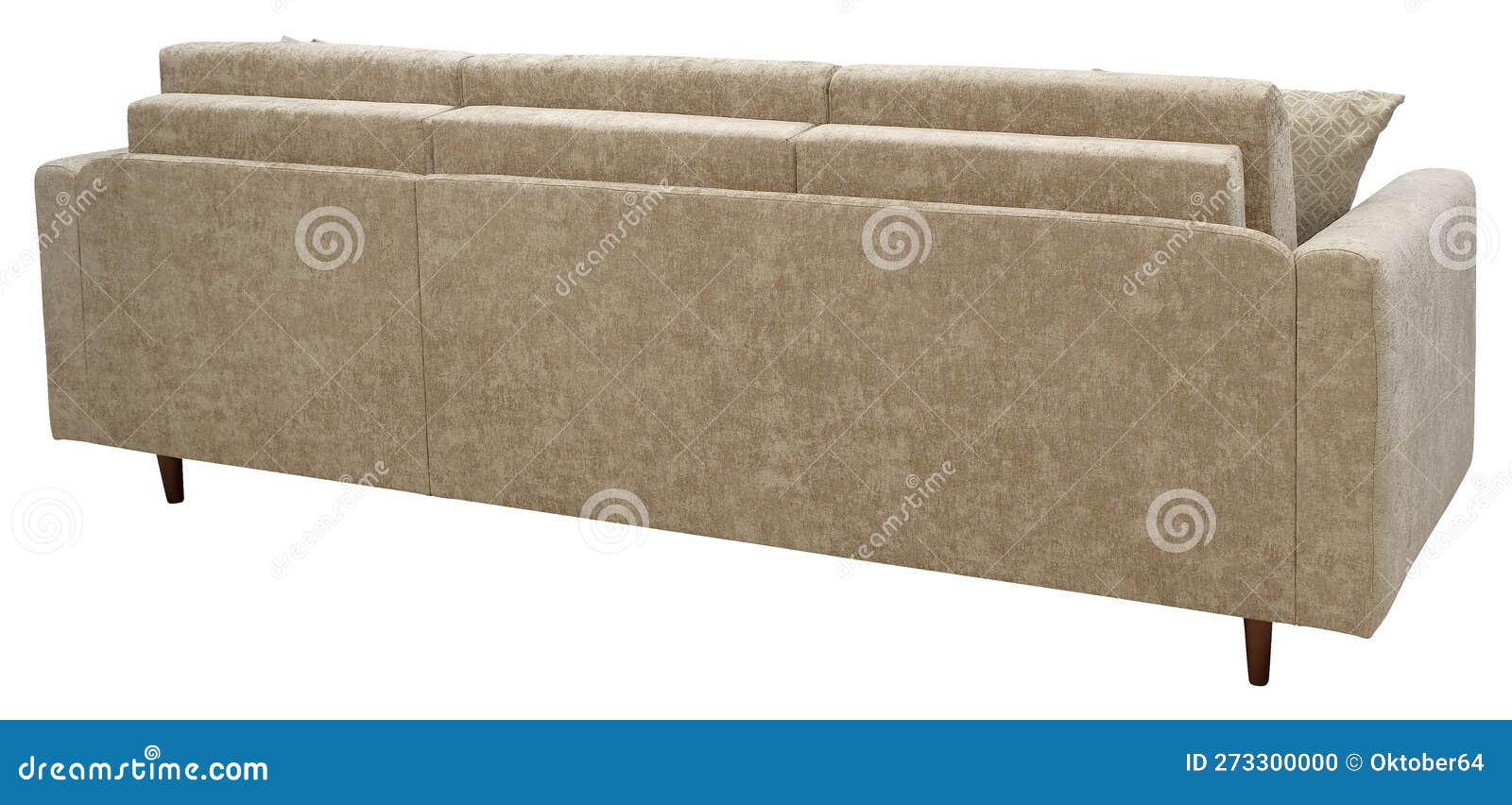 Sofa Isolated on White Background. Back View Stock Photo - Image of ...