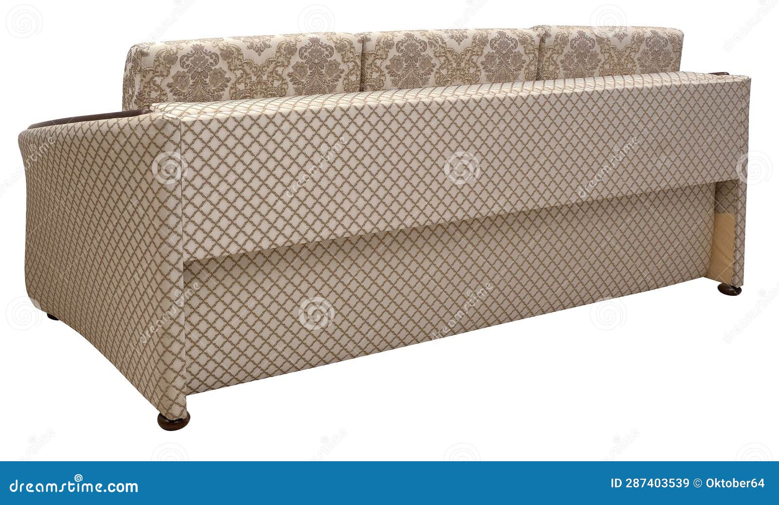 Sofa Isolated on White Background. Back View Stock Image - Image of ...