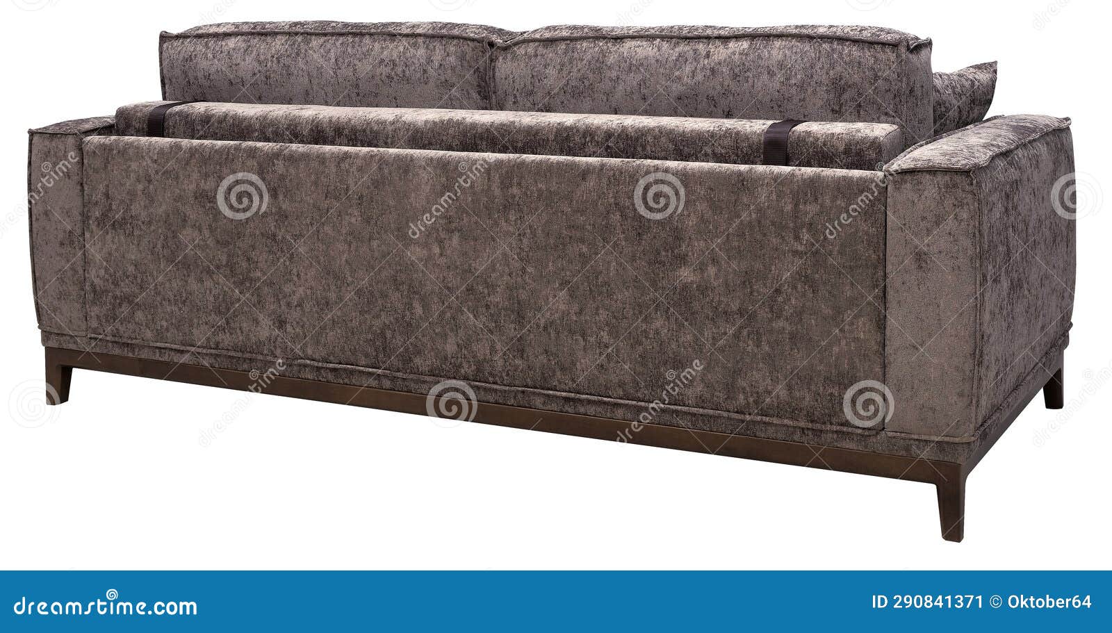 Sofa Isolated on White Background. Back View Stock Image - Image of ...