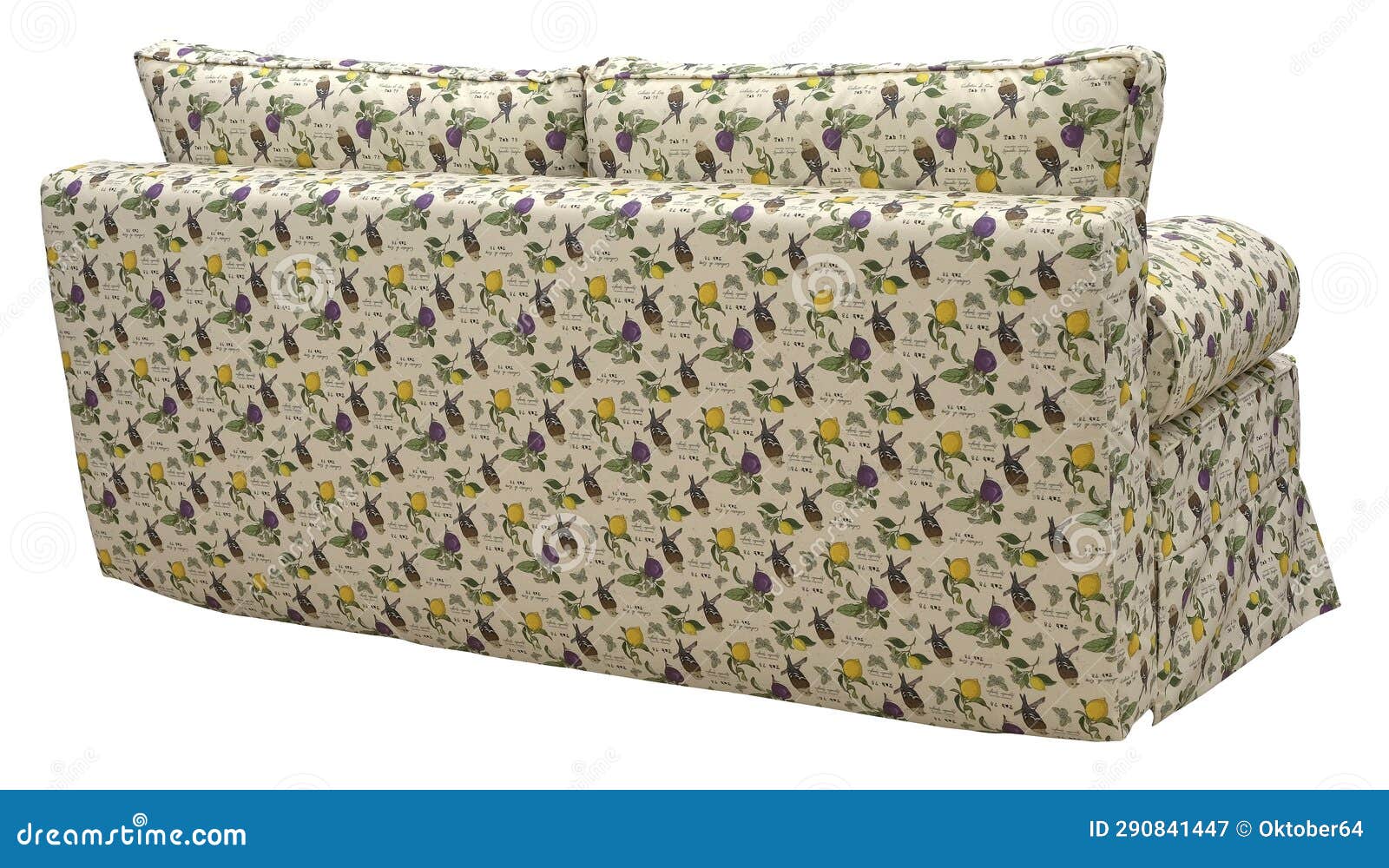 Sofa Isolated on White Background. Back View Stock Image - Image of ...